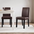 Subrtex Modern Parsons Faux Leather Dining Chairs Set of 6 Upholstered ...