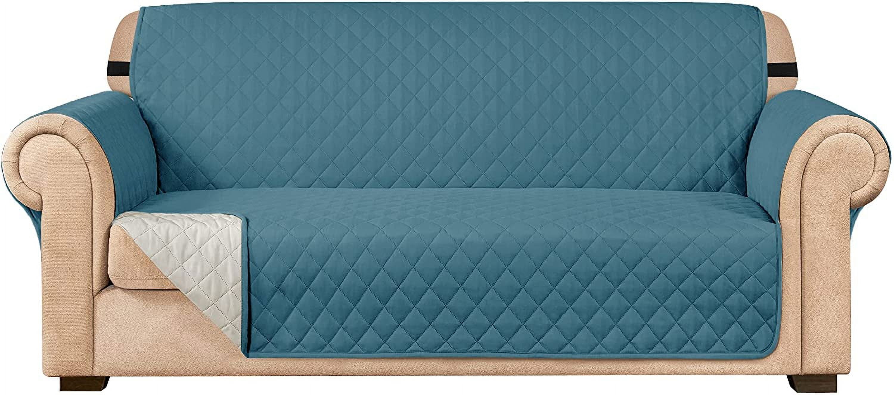 Subrtex Reversible Sofa Slipcover Quilted Couch Cover,XL Sofa,Turquoise ...