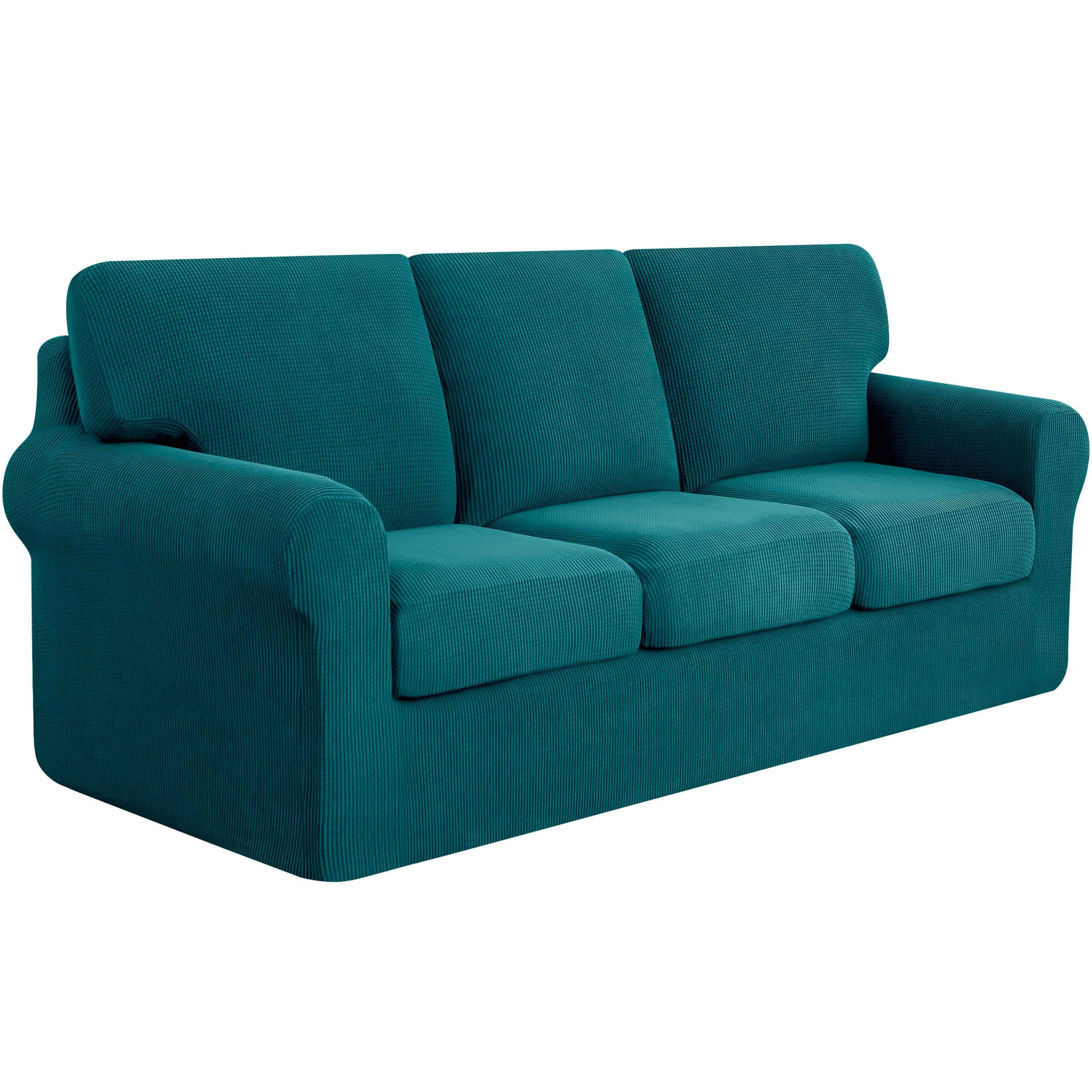 Free Shipping! Subrtex 7-Piece Stretch Sofa Slipcover Set Turquoise ...