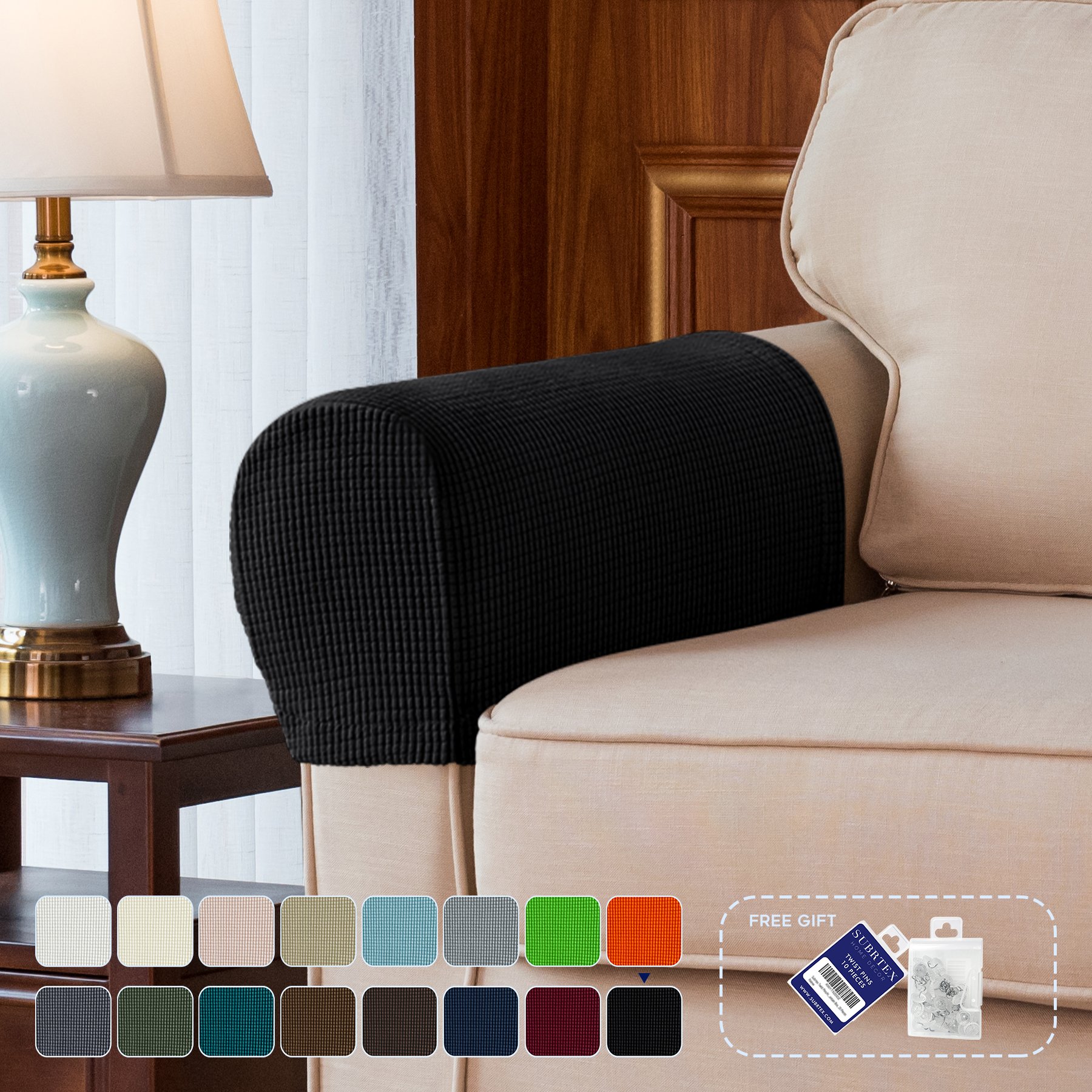 Willstar 2Pcs Sofa Armrest Cover Waterproof Stetch Anti-Slip Sofa ...