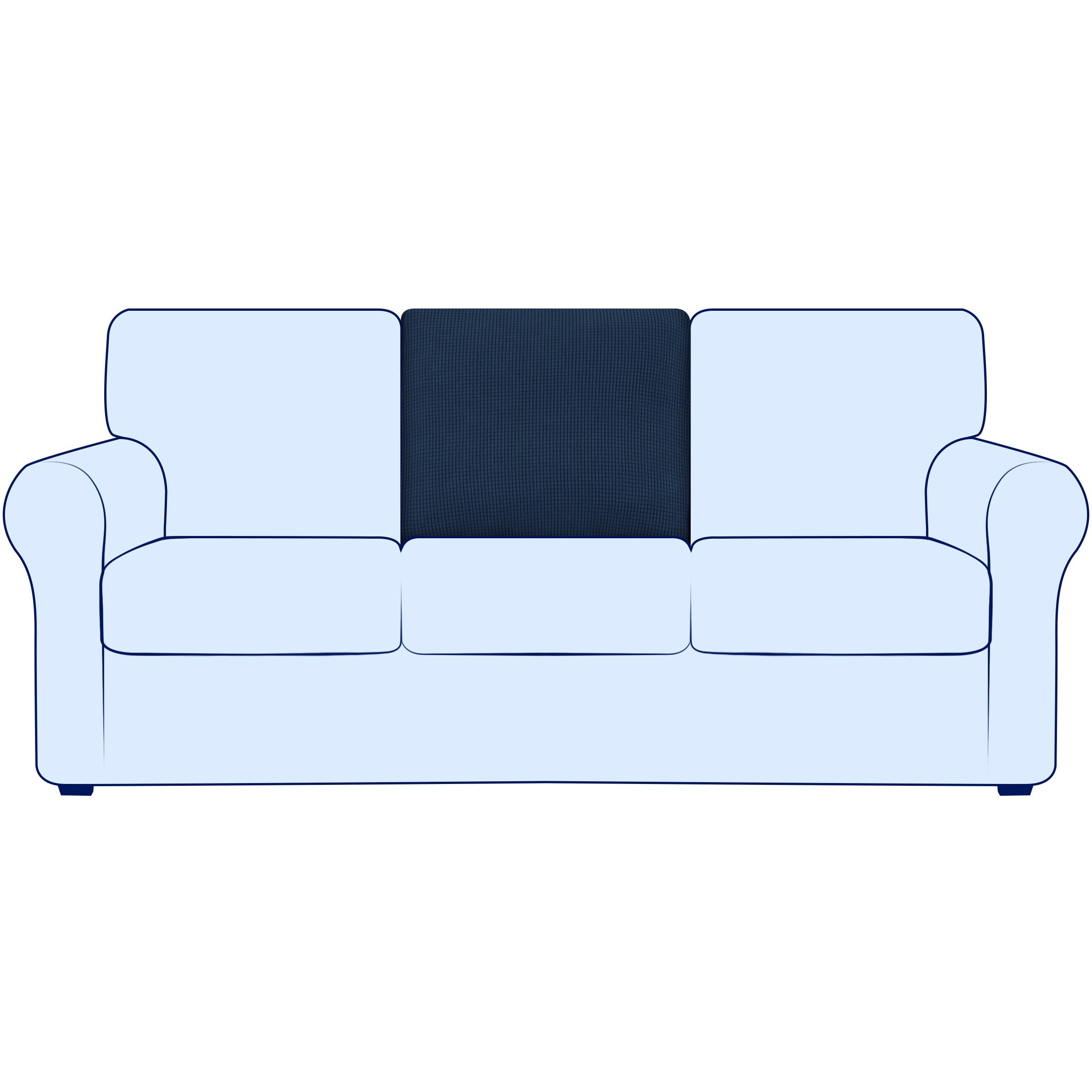 Subrtex Stretch Back Cushion Cover Check Plaid Couch Backrest Slipcover ...