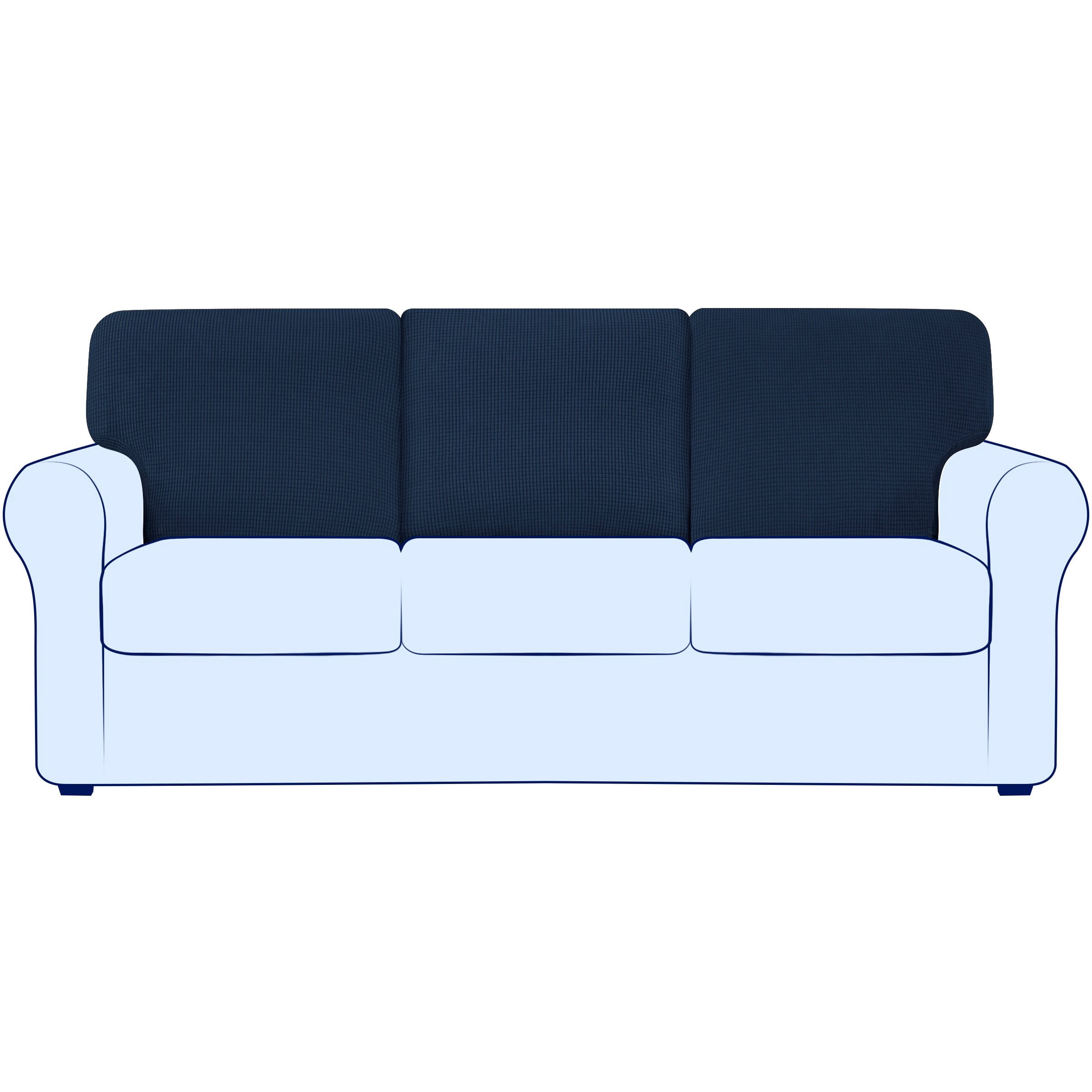 Subrtex Stretch Back Cushion Cover Check Plaid Couch Backrest Slipcover ...
