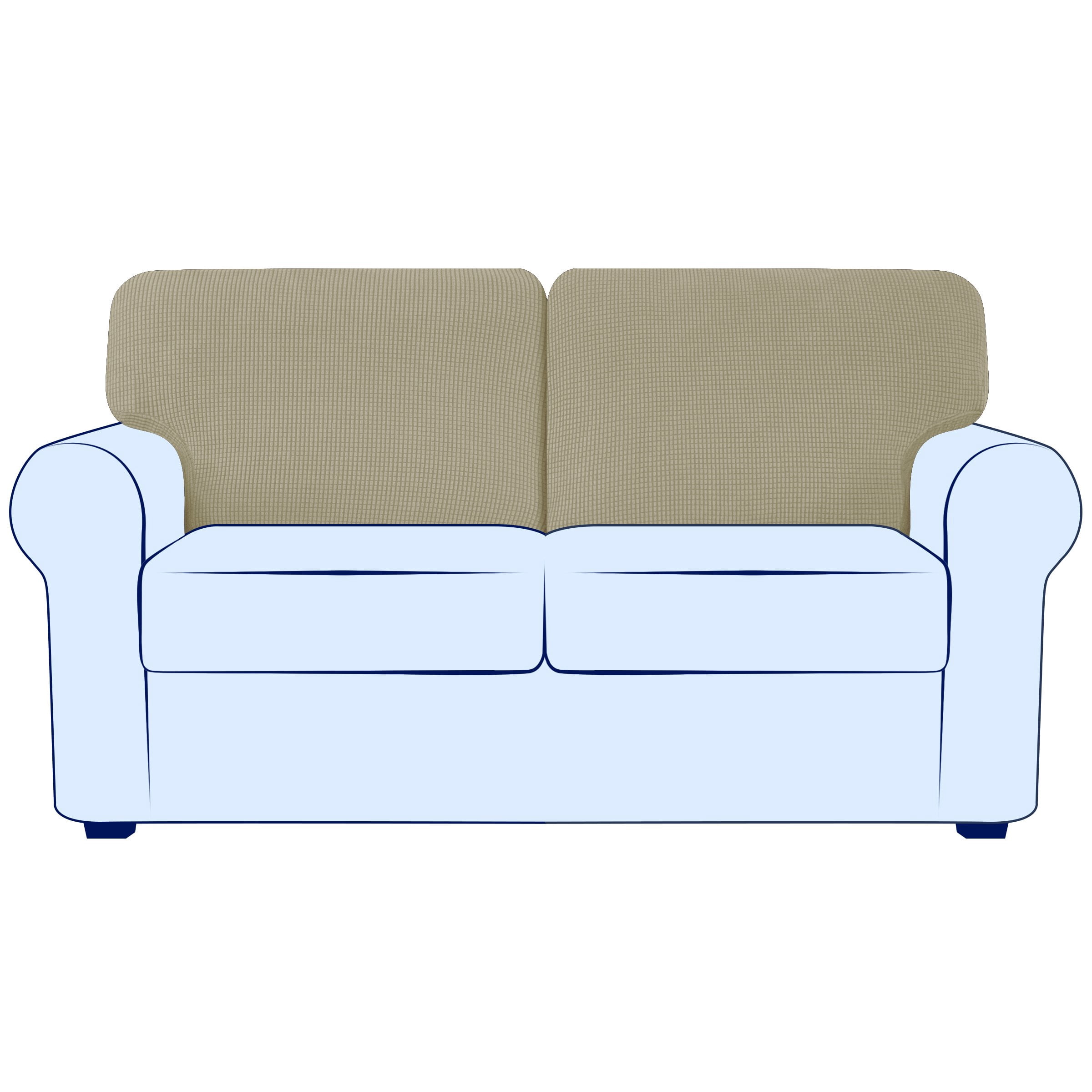 Subrtex Stretch Back Cushion Cover Check Plaid Couch Backrest Slipcover ...