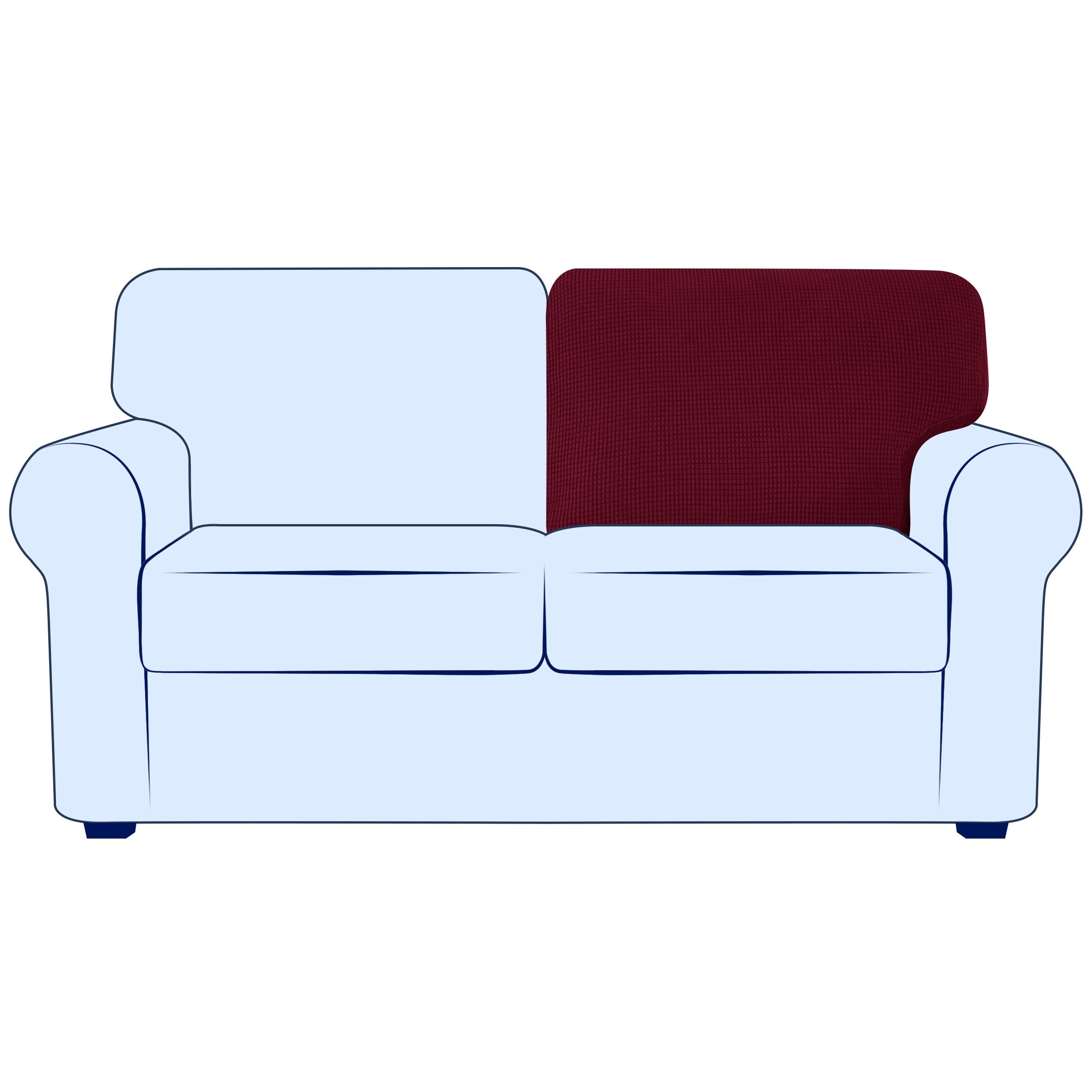 Subrtex Stretch Back Cushion Cover Check Plaid Couch Backrest Slipcover ...