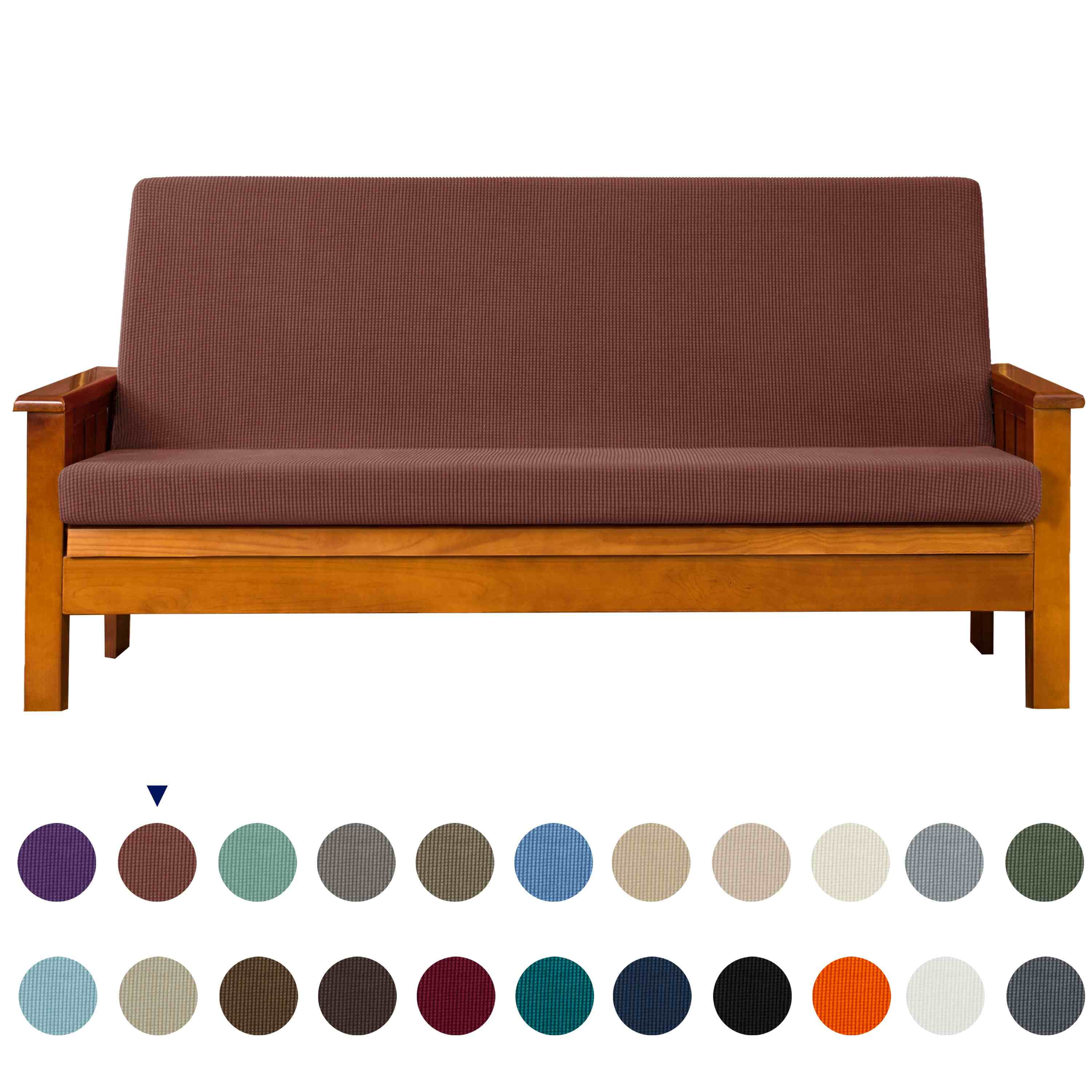 Subrtex Stretch Futon Cover Slipcover Full Size Armless Sofa Bed ...