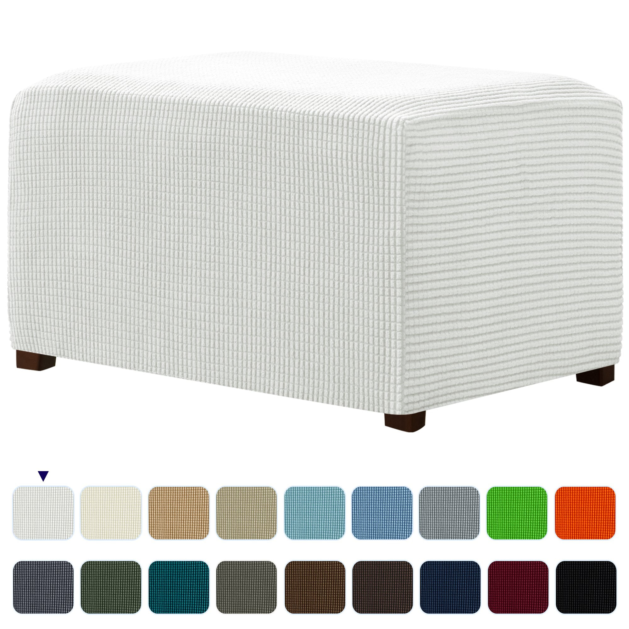 Subrtex Stretch Oversize Spandex Ottoman Cover Rectangle Footstool ...