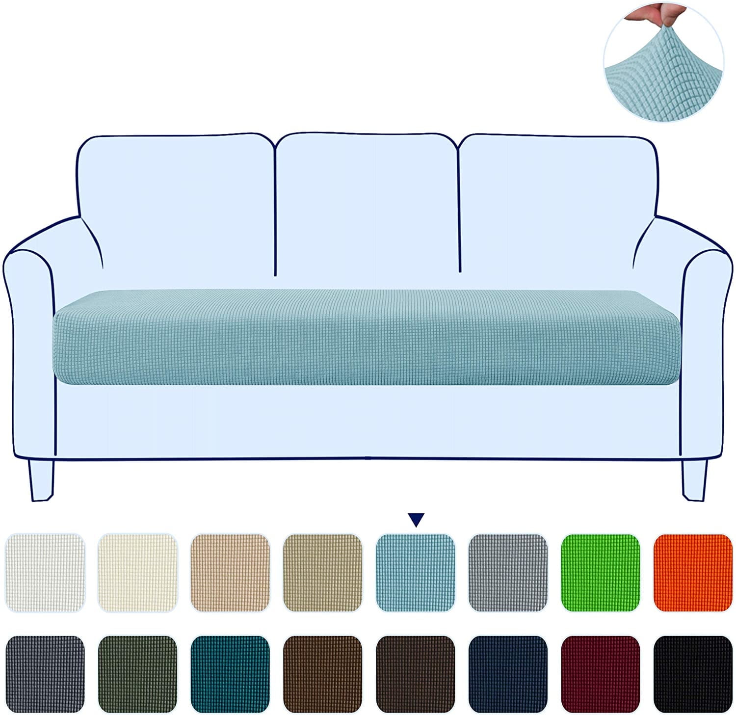 Subrtex Textured Grid Stretchy Washable Sofa Seat Cushion Cover ...