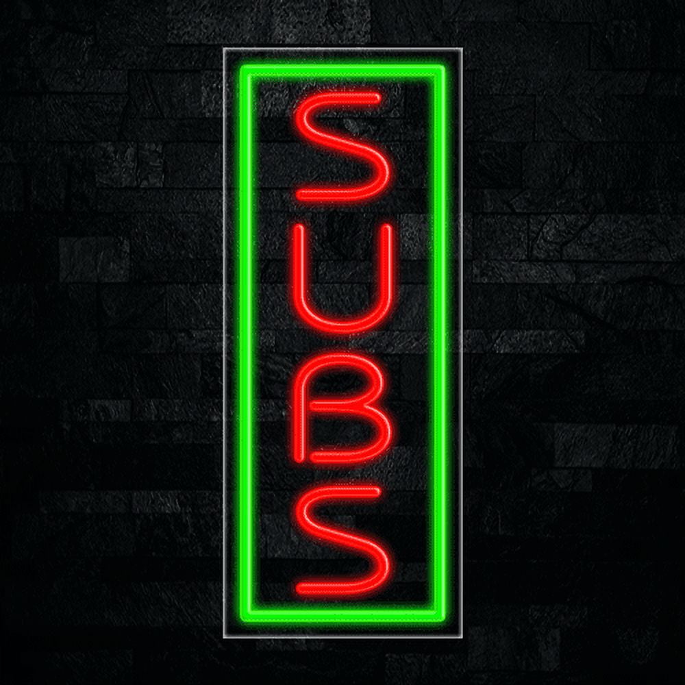 Subs LED Neon Sign 12"L x 30"H #31628 - Walmart.com