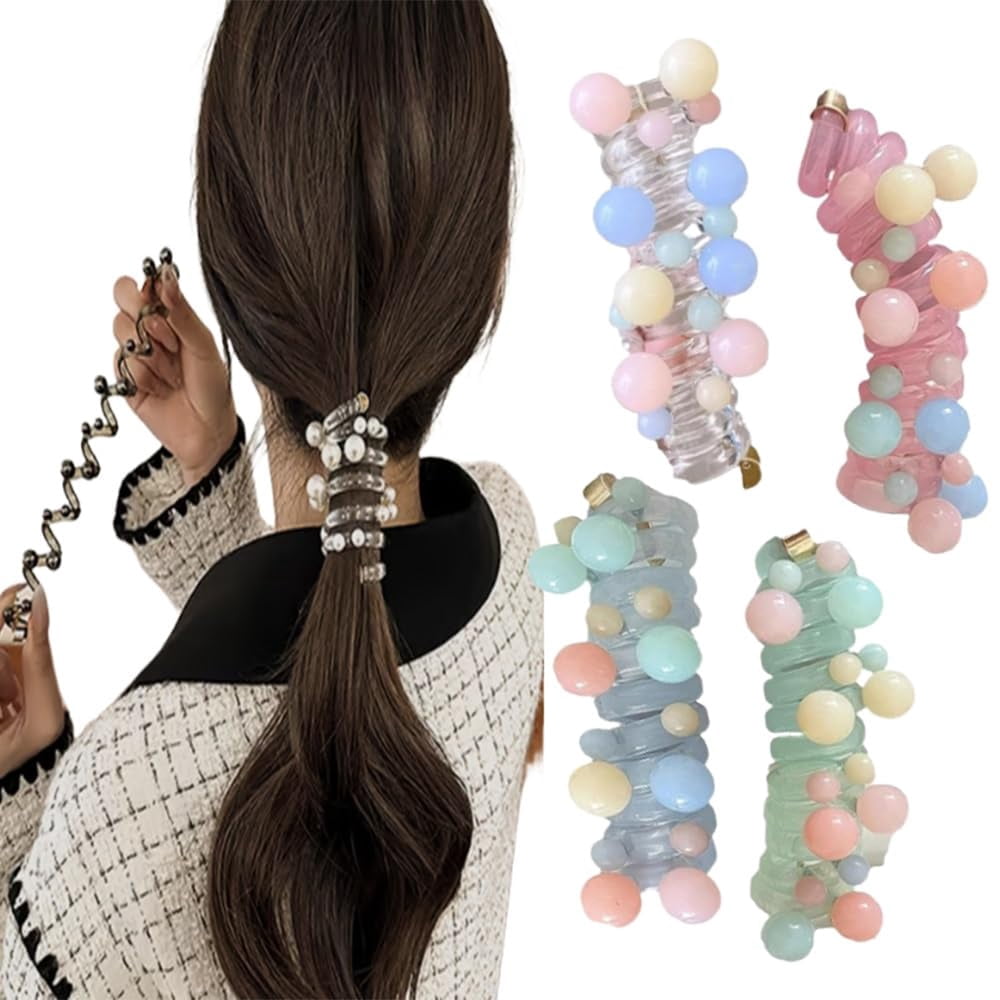 Subsistenceed-No Damage Soft Elastic Spiral Hair Ties, Twisted hair ...
