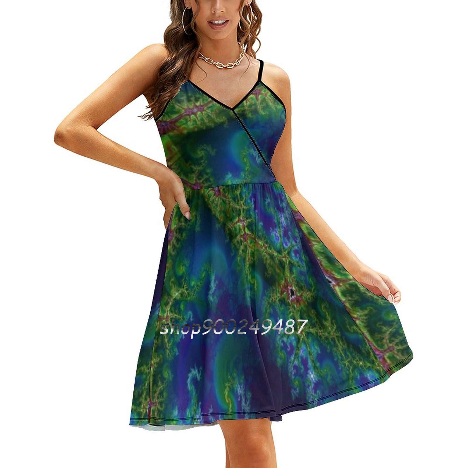 Subterranean Mandelbrot Ii Sweetheart Knot Flared Dress Fashion Design ...