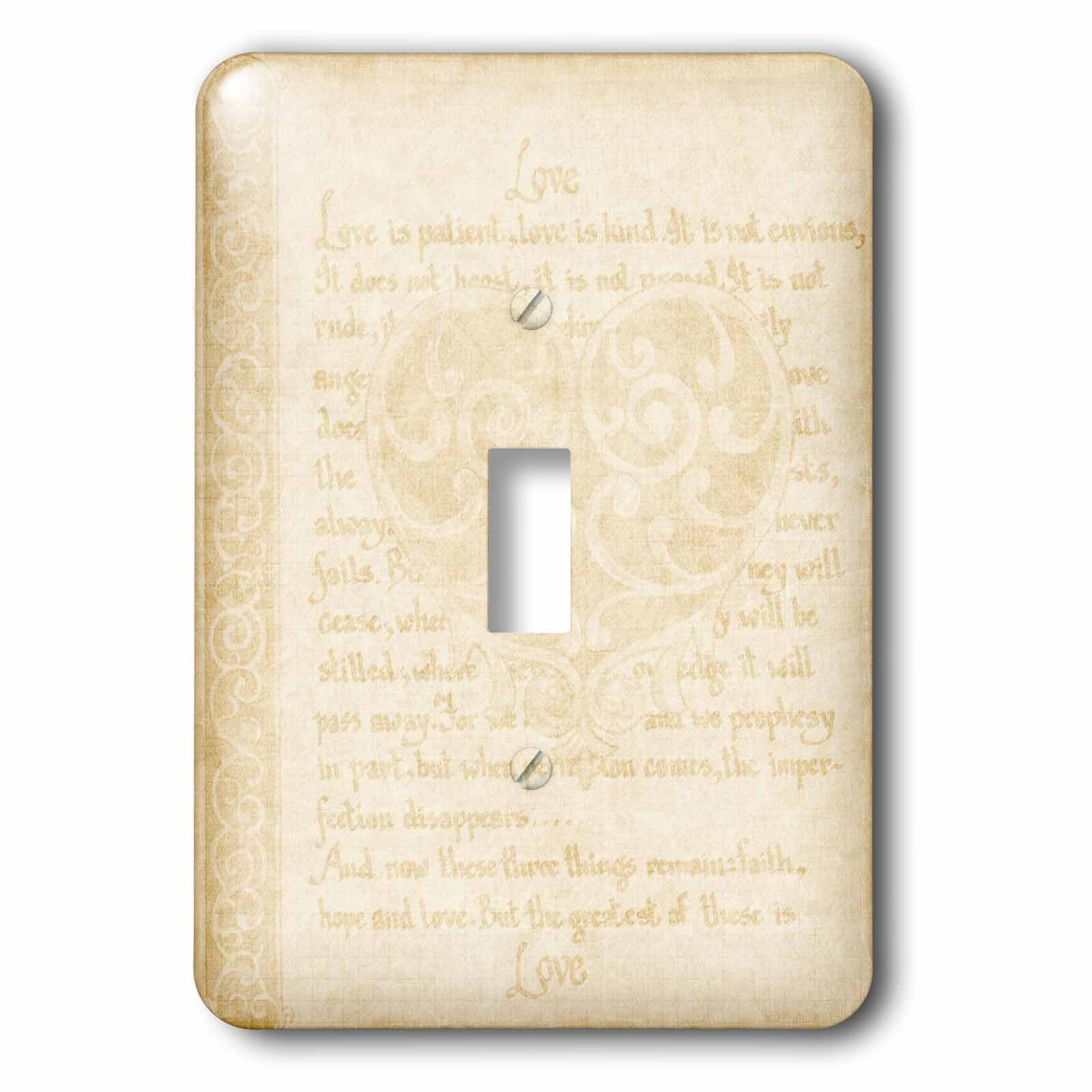 Subtle Bible Verse in Beige Love is Patient single toggle switch lsp ...