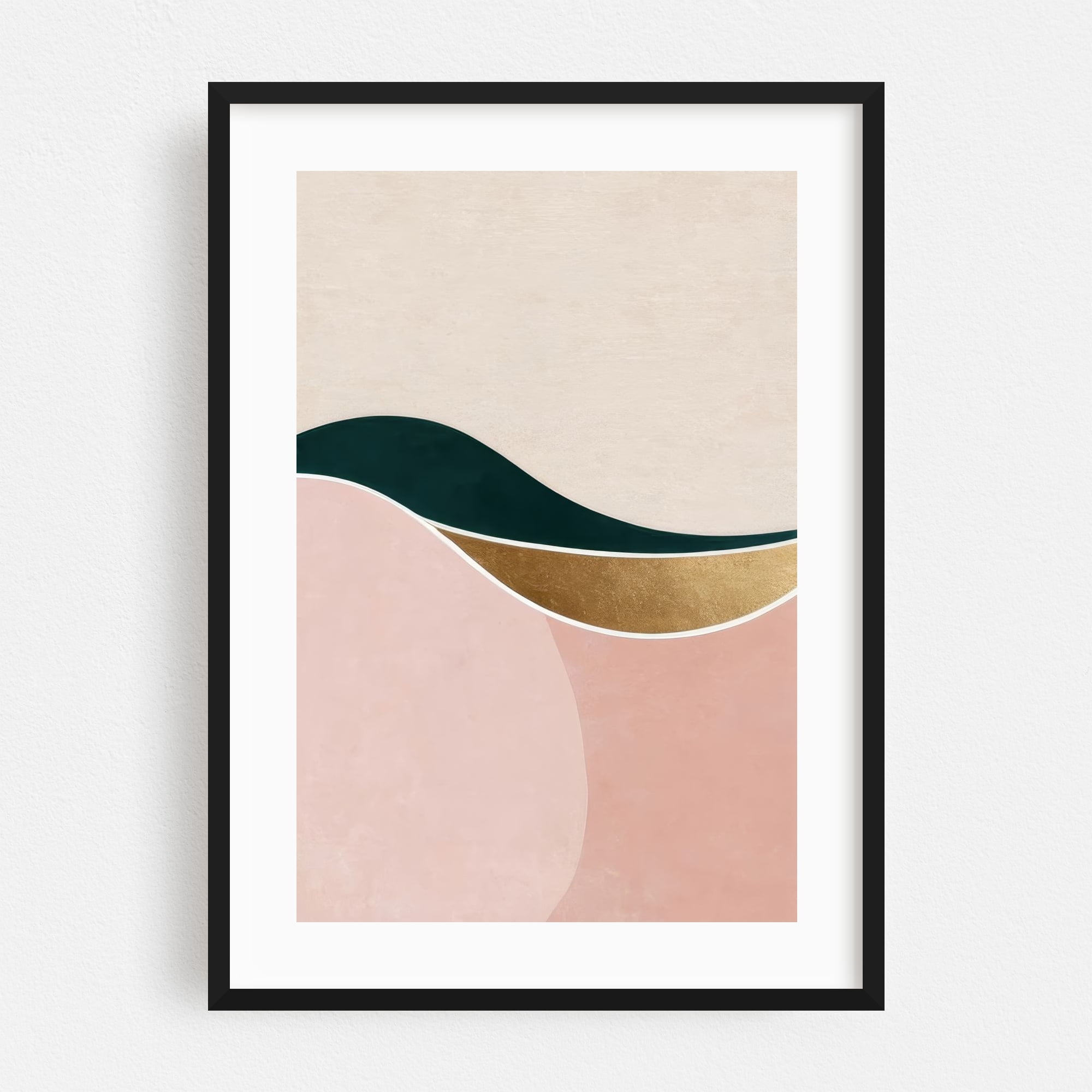 Subtle Curves - Digital Art Abstract Minimalist Pastel Geometric Modern ...