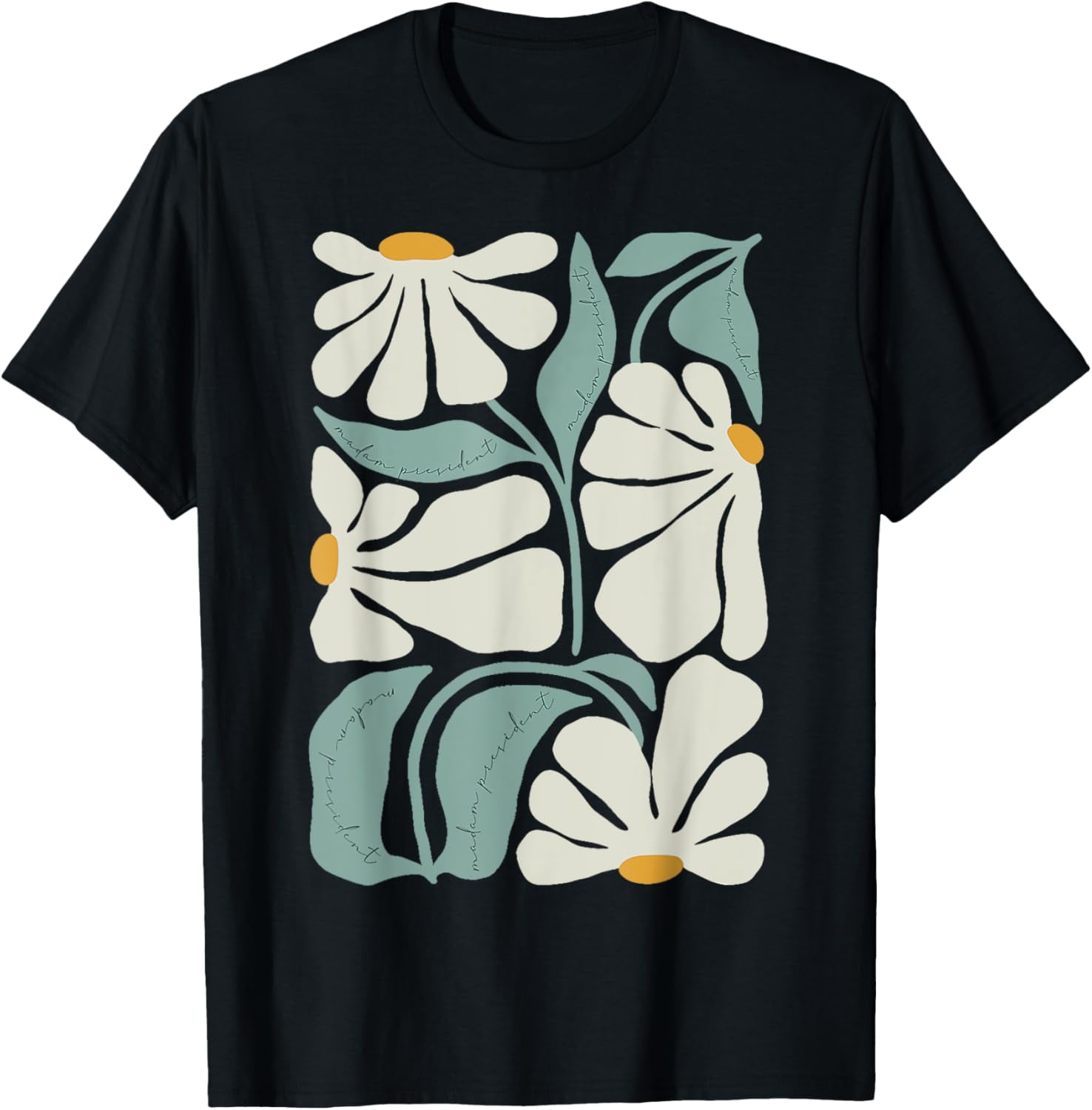 Subtle Flower Kamala Harris Boho Aesthetic Funny Creative Graphic T ...