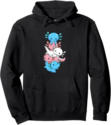 Subtle Transgender Pride Flag Kawaii Axolotl LGBTQ Trans Pullover ...