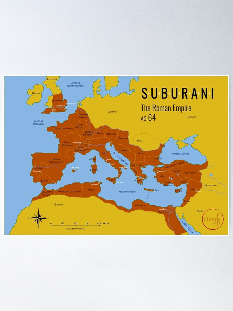 Suburani map of the Empire in ad 64 Poster - Walmart.com