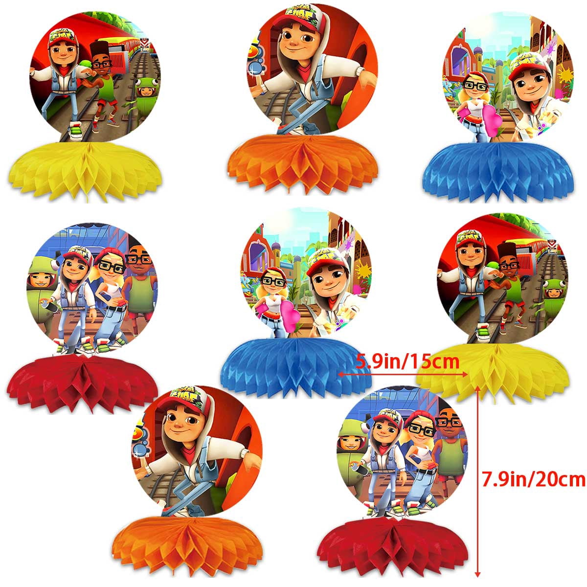 Subway Surfers Honeycomb Centerpieces Table Toppers Decorations for ...