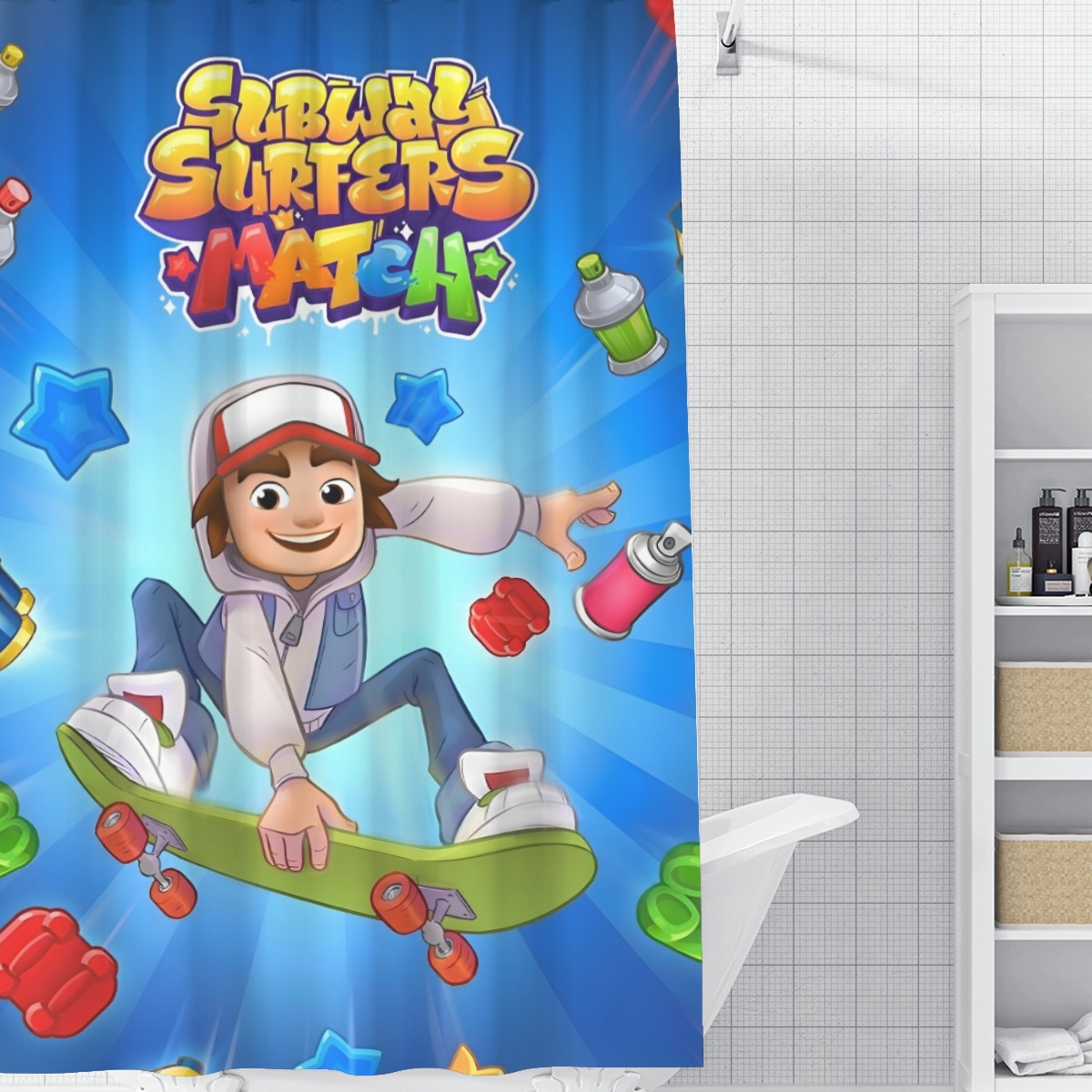 Subway Surfers Shower Curtain 35*70.8 Inches Waterproof And Durable ...
