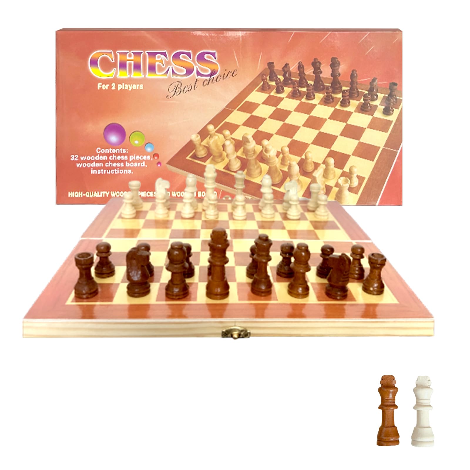 Subwaysds Chess Sets for AIF4 Adults & Kids - 12''x12'' Wooden Chess ...