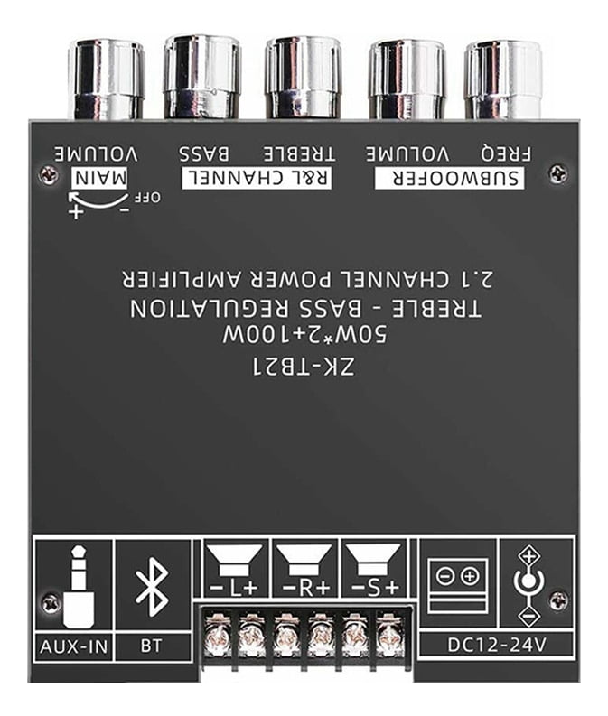 Subwoofer Amplifier Board Zk-tb21 5.0 50wx2+100w 2.1 - Walmart.com