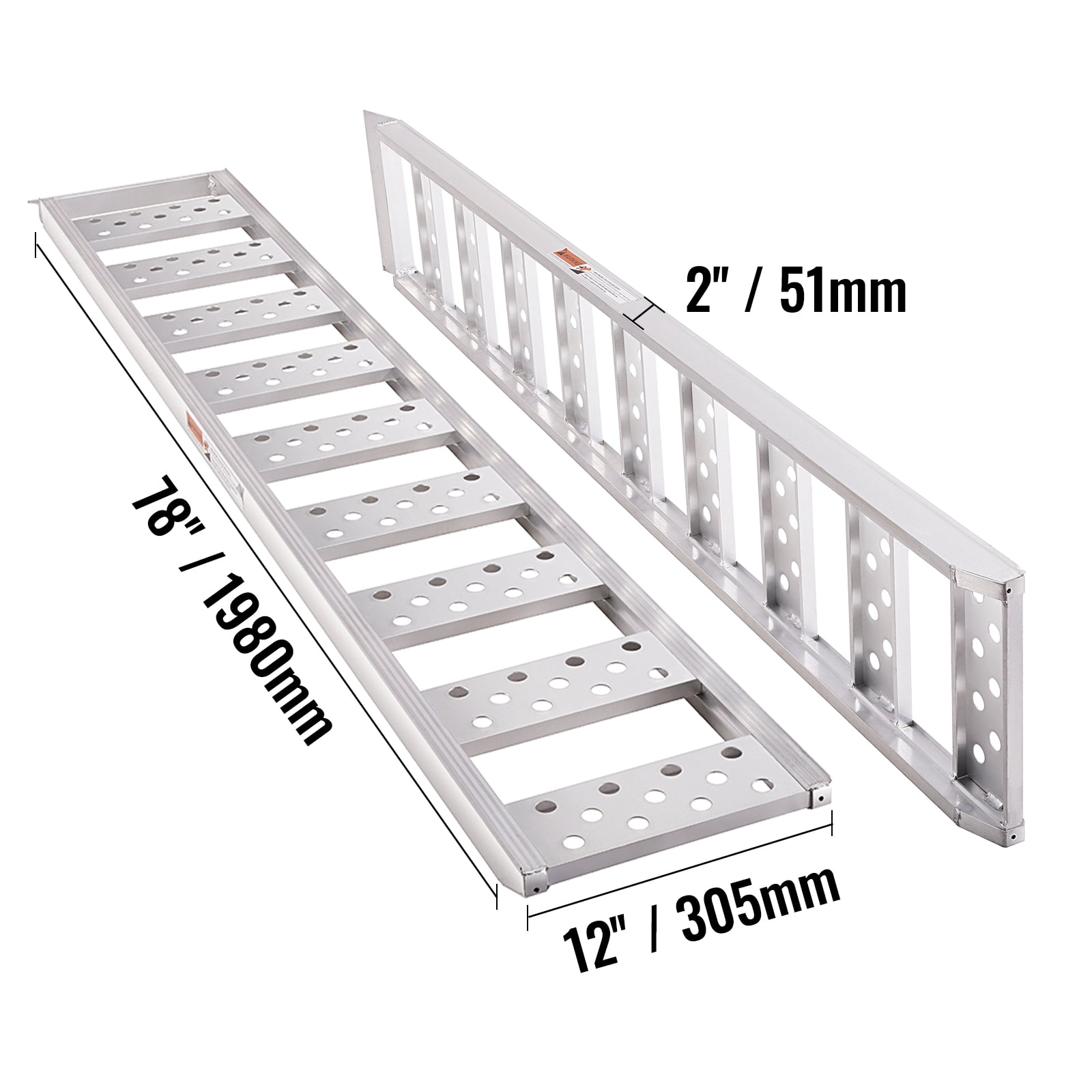 SucceBuy Aluminum Ramps, 1250 lbs Capacity, Straight Design with Treads ...