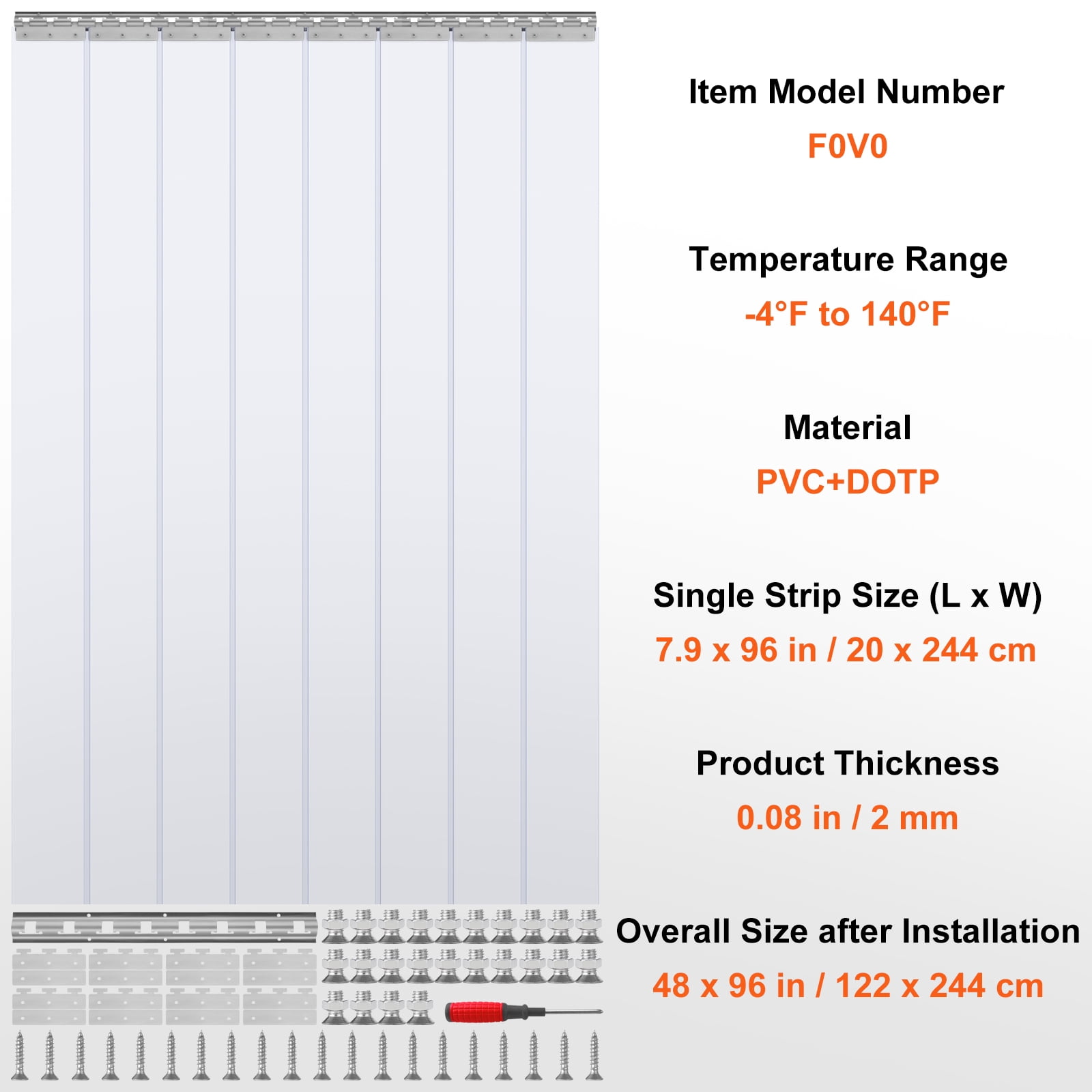SucceBuy Clear Vision PVC Strip Door Curtain Windproof Sliding Window ...