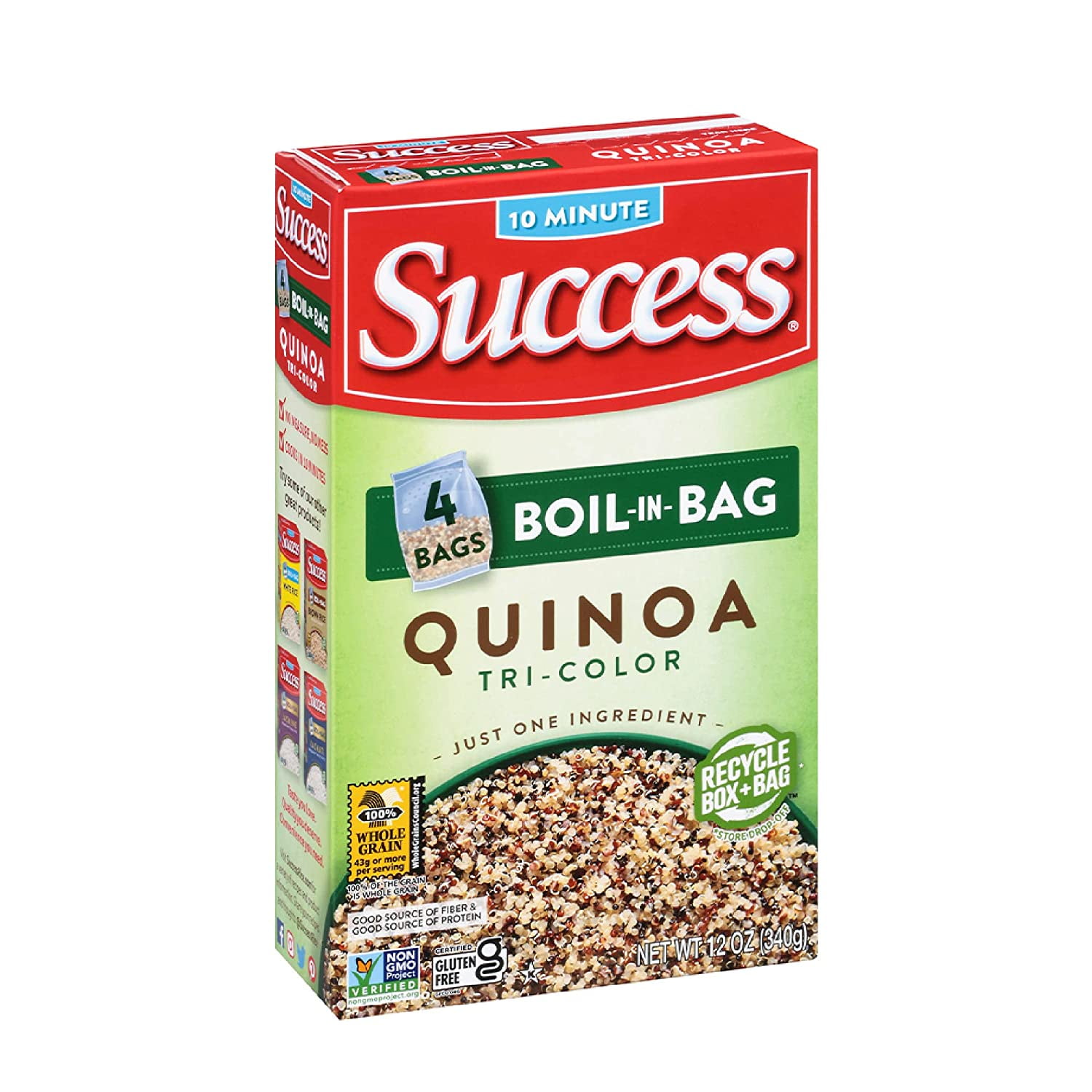 Success Boil-In-Bag Quinoa, Quick Tri-Color Quinoa, 12-Ounce Box (Pack ...