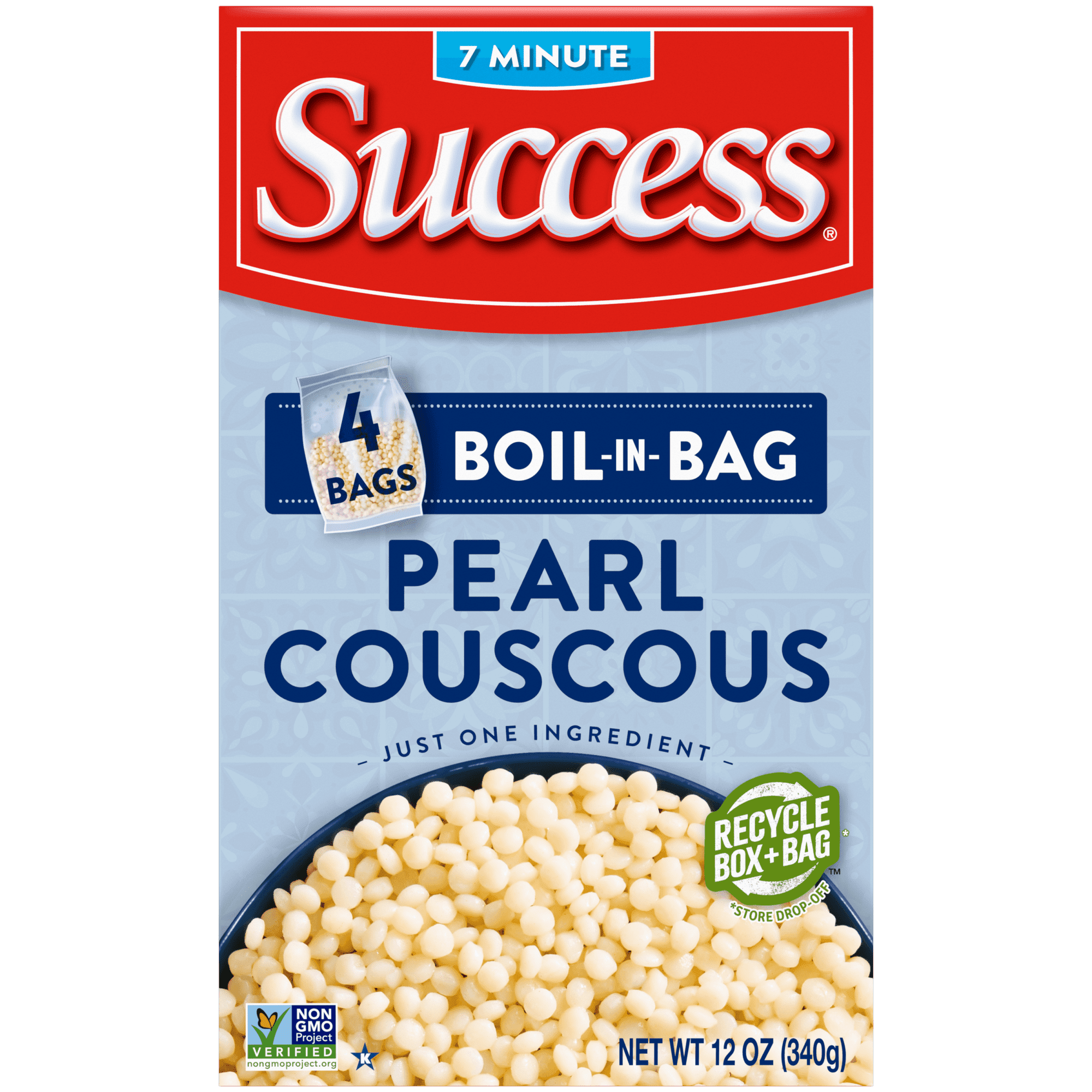 Success Boil-in-Bag Pearl Couscous, 12 oz, 4 Pearl Couscous Bags (Pack ...