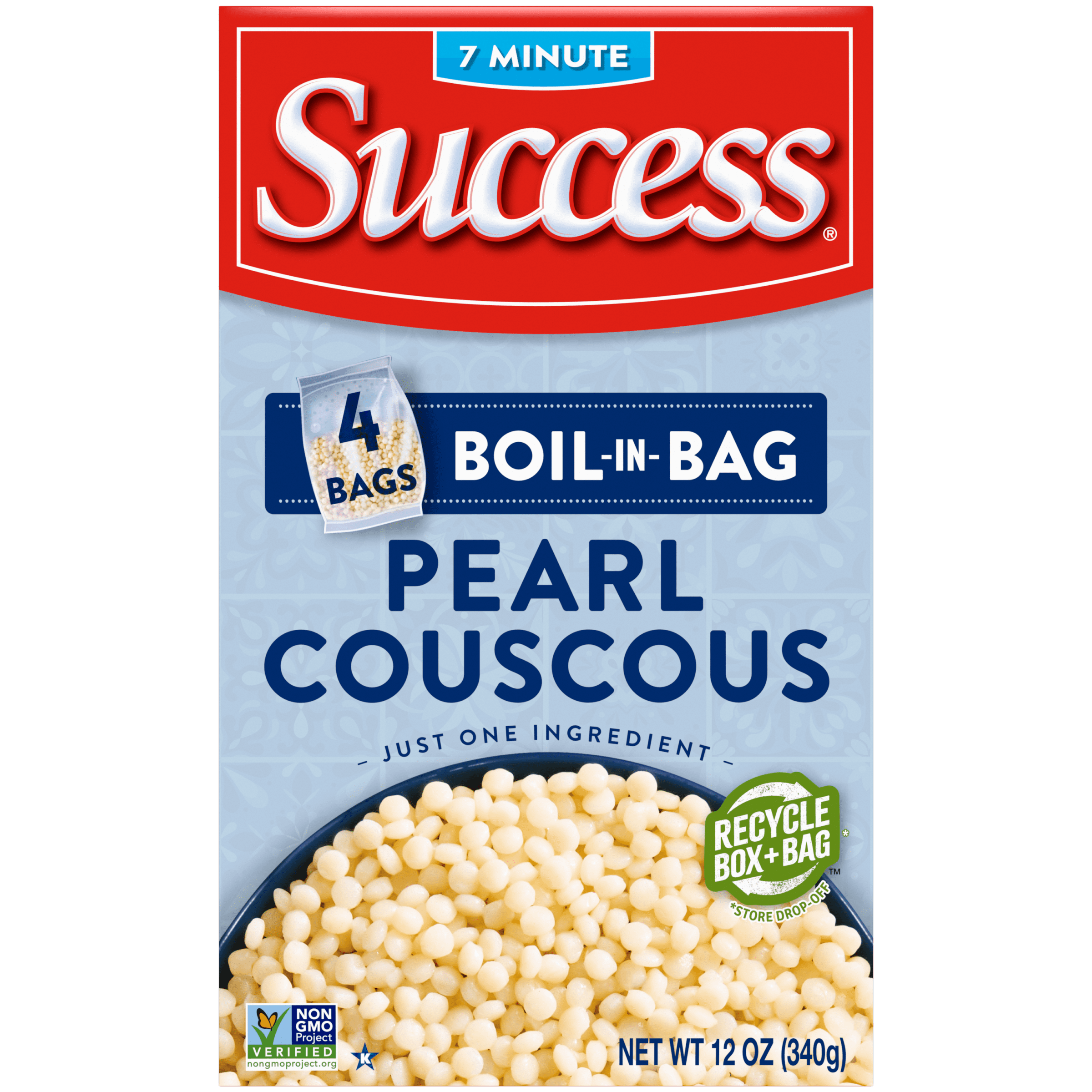 Success Boil-in-Bag Pearl Couscous, Non-GMO, Kosher, 12 oz, 4 Pearl ...