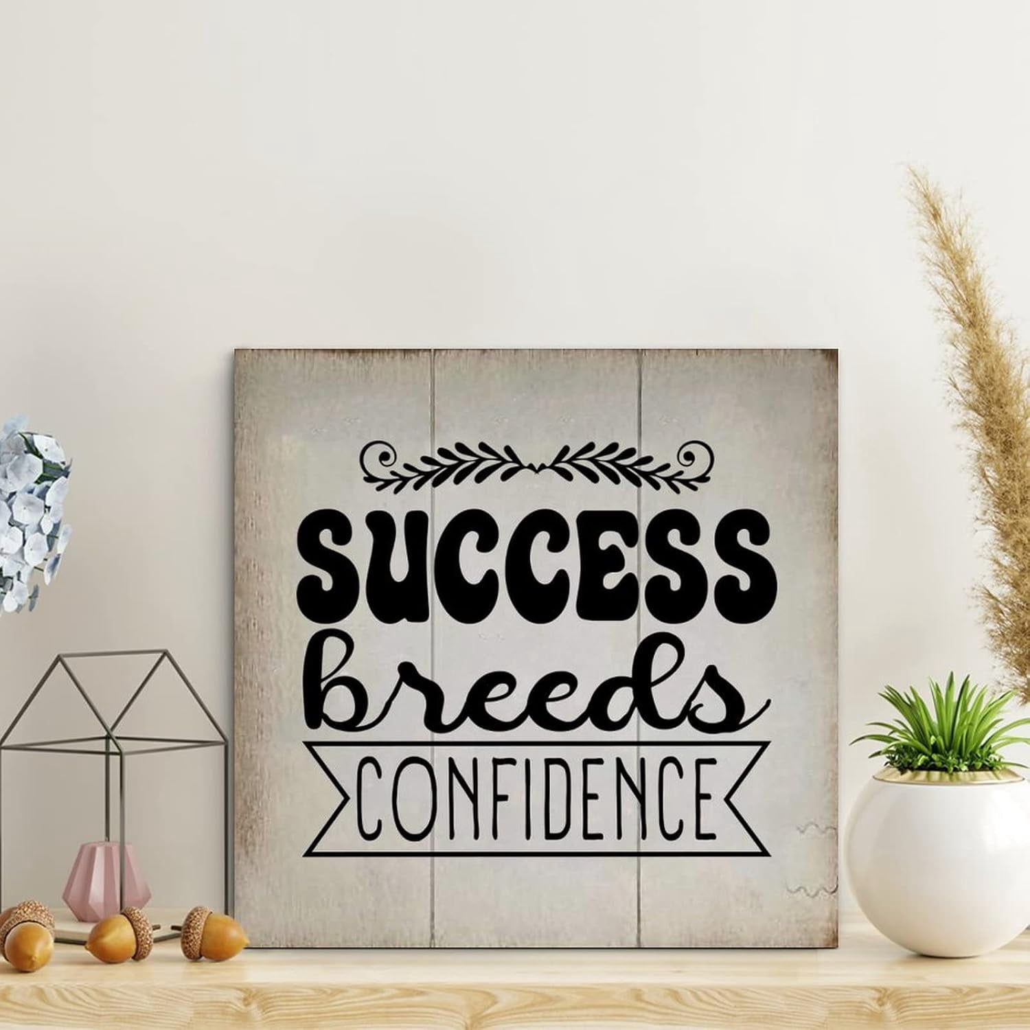 Success Breeds Confidence Wood Signs Vintage Country Wood Plaque ...
