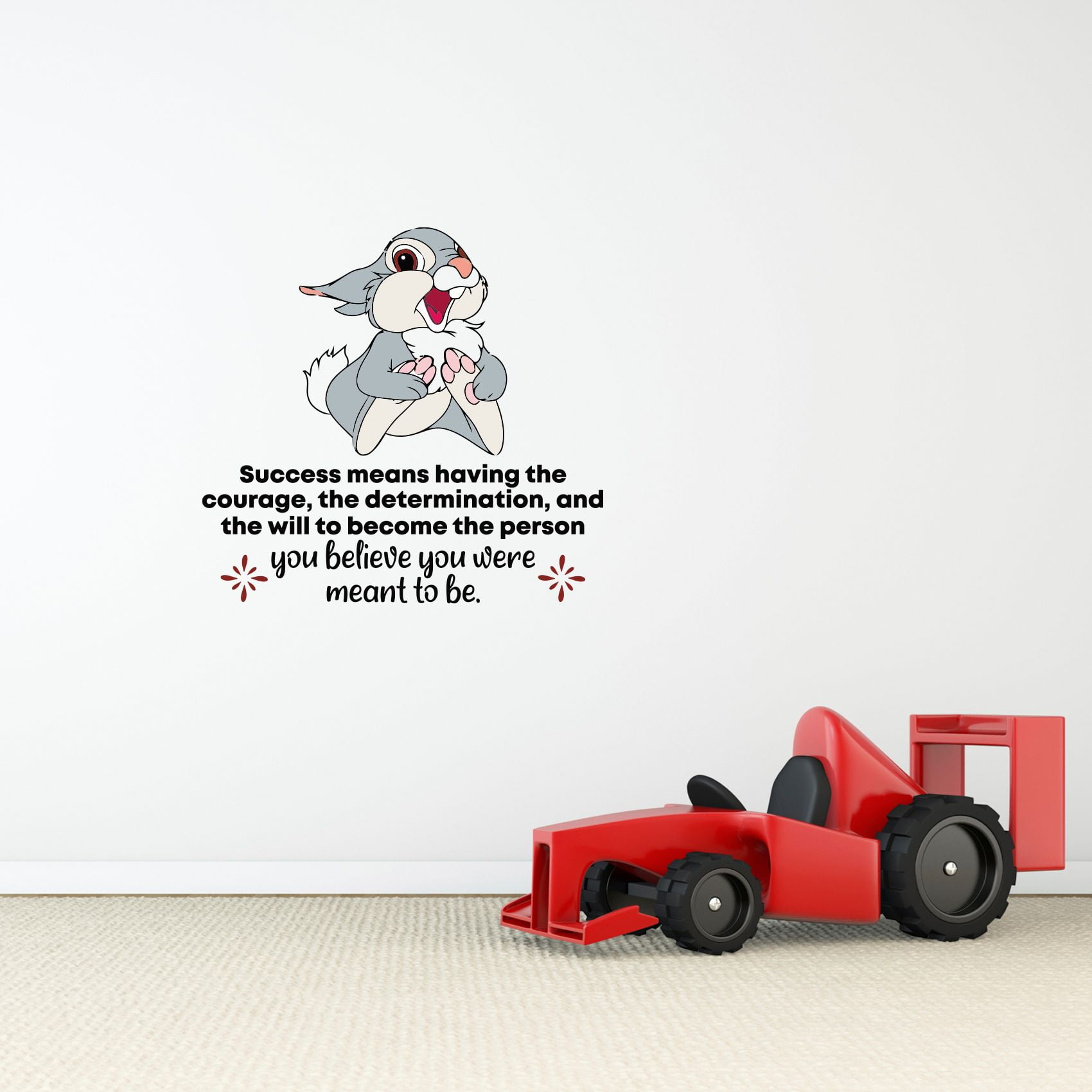 Success Bunny Rabbit Life Quote Cartoon Quotes Decors Wall Sticker Art ...