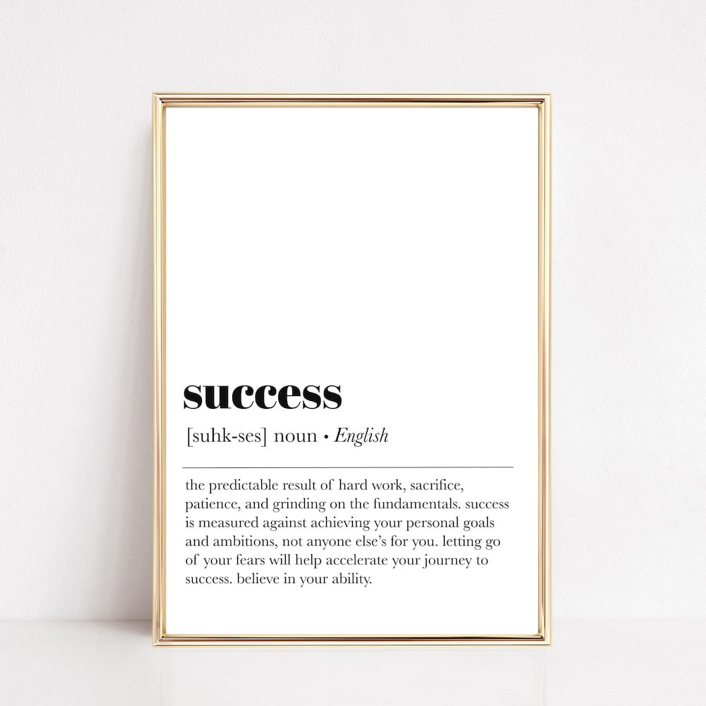 Success Definition, Office Wall Art, Home Office Decor, Prints ...