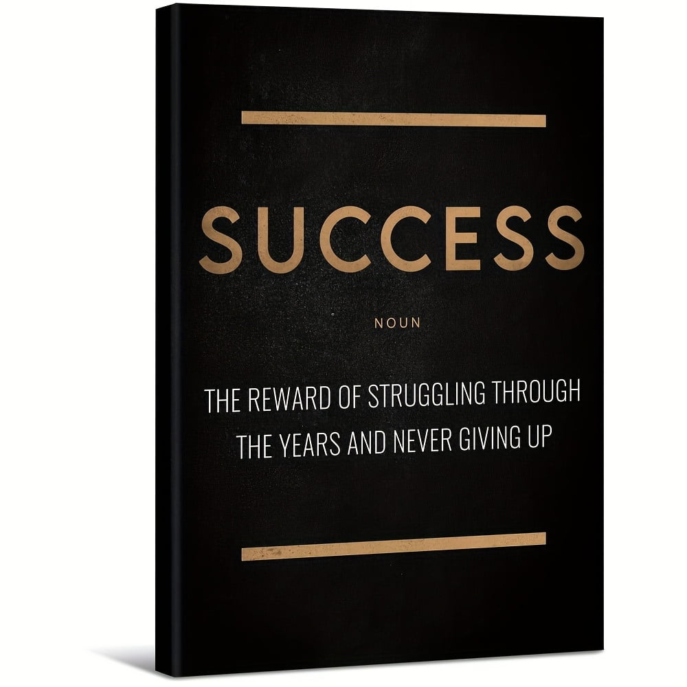 Success Definition Quote Large Wooden Framed Wall Art Home Decor Canvas ...