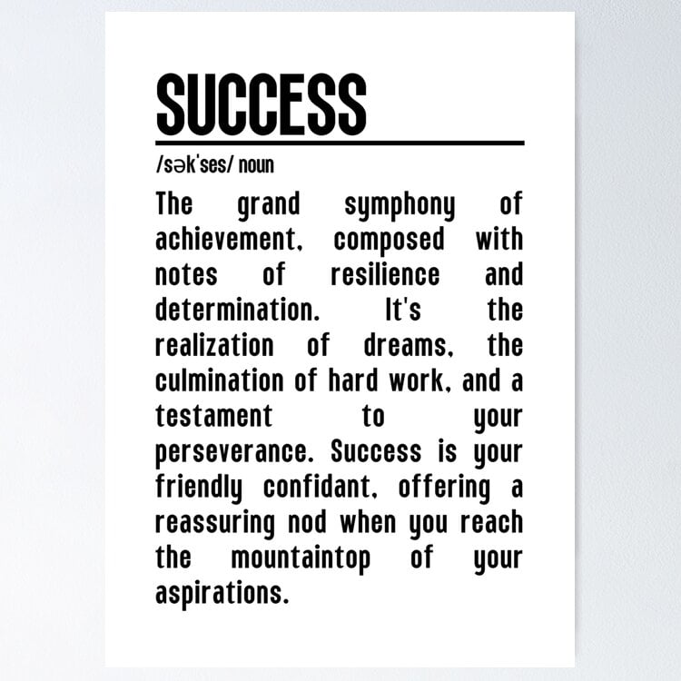 Success Definition Quotes UNFRAMED Poster, 12x18 - Walmart.com