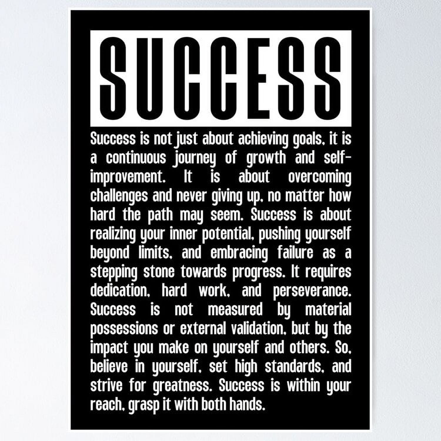 Success Definition Quotes UNFRAMED Poster, 16x24 - Walmart.com