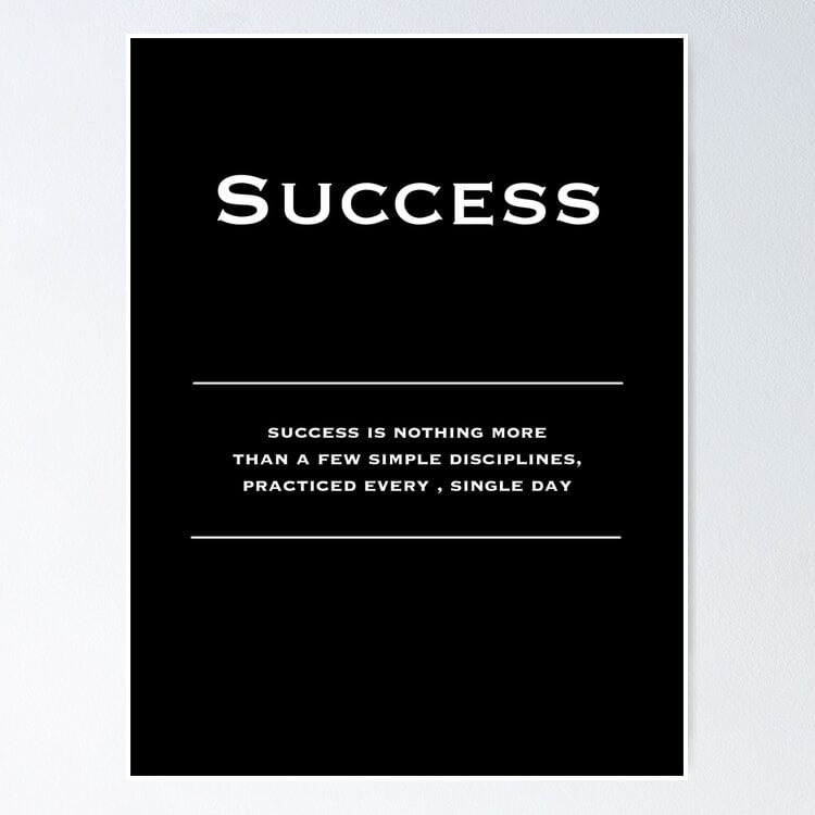Success - Motivational Inspirational Corporate Office Wall Art Black ...