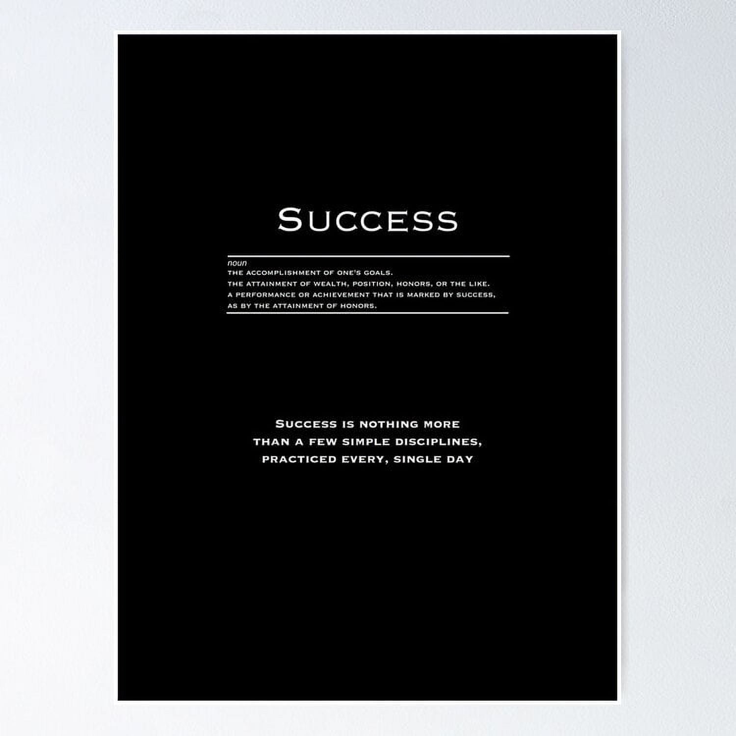 Success - Motivational Inspirational Corporate Office Wall Art Black ...