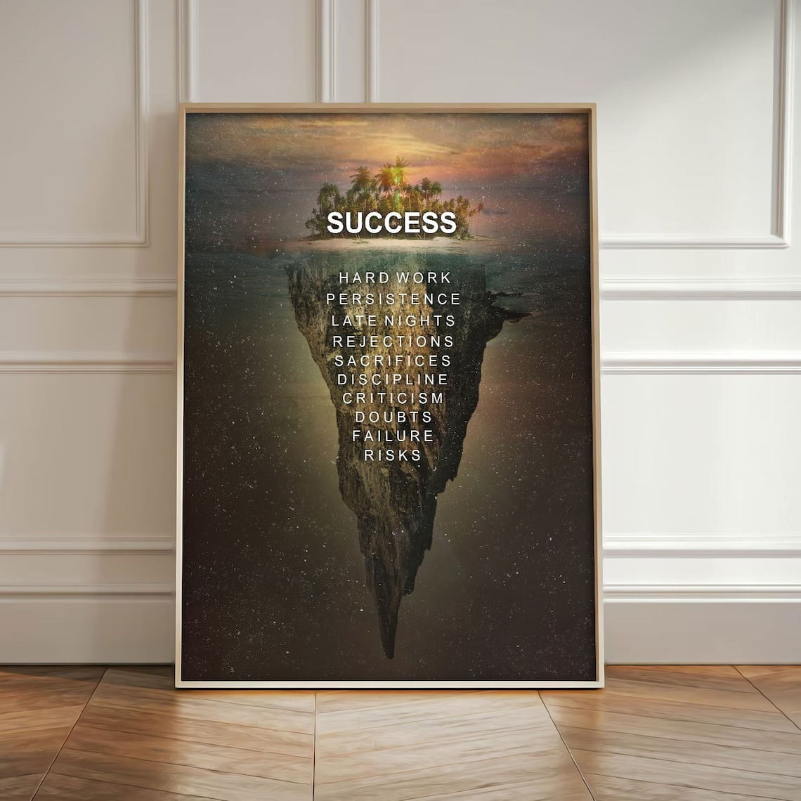 Success Motivational Wall Art – Hard Work Discipline Poster ...