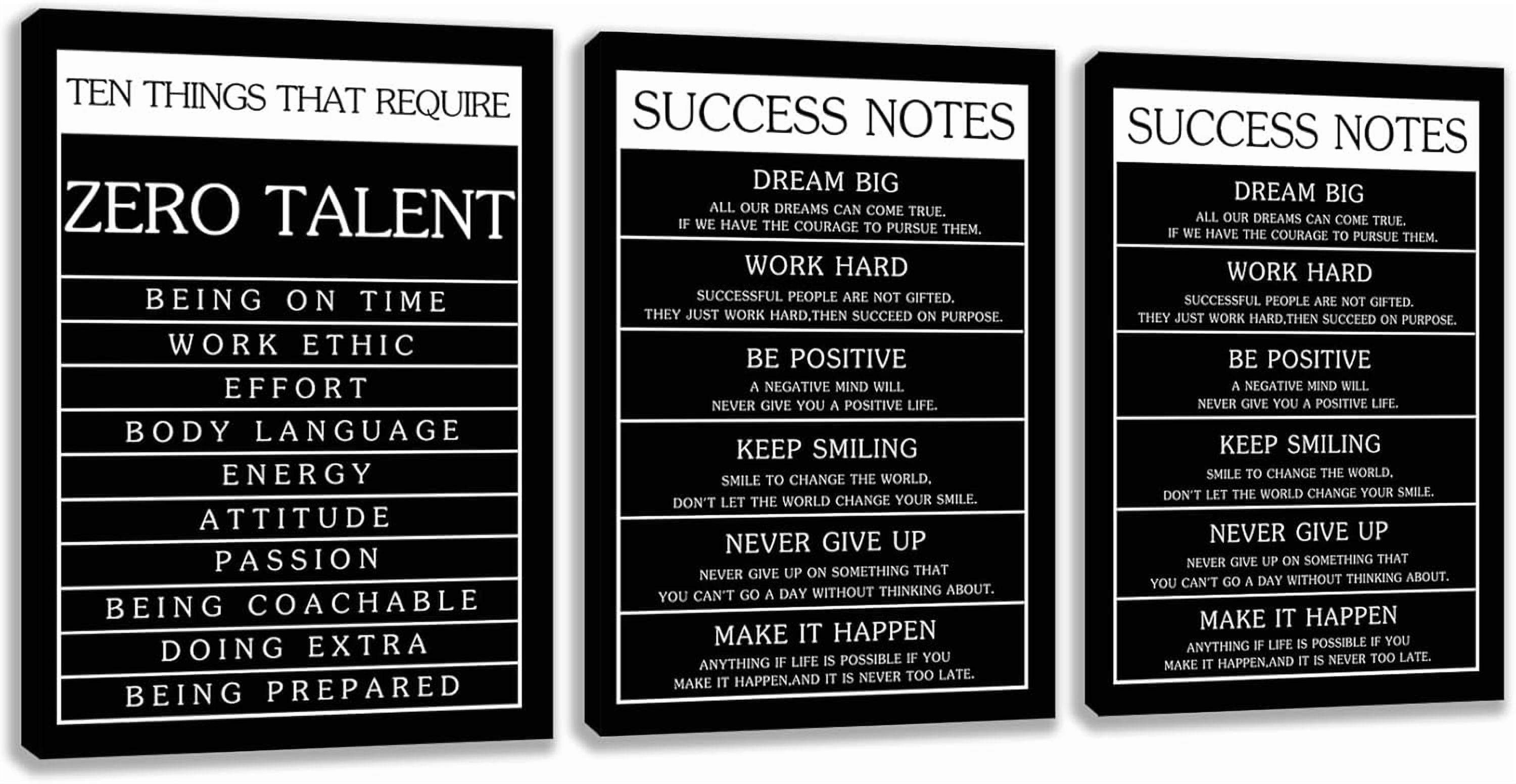 Success Paintings 3-Piece Motivational Wall Hieng Set Inspirational ...