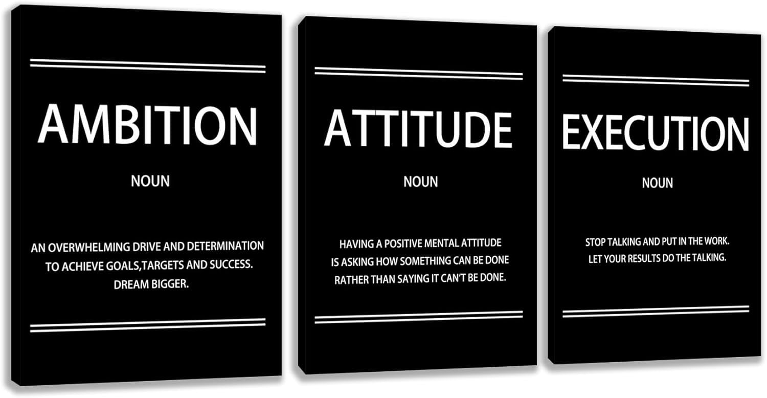 Success Paintings 3-Piece Motivational Wall Hieng Set Inspirational ...