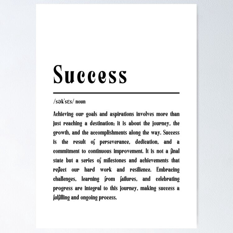 Success Poster- Unframed Poster | Wall Art | Perfect For Home Decor ...