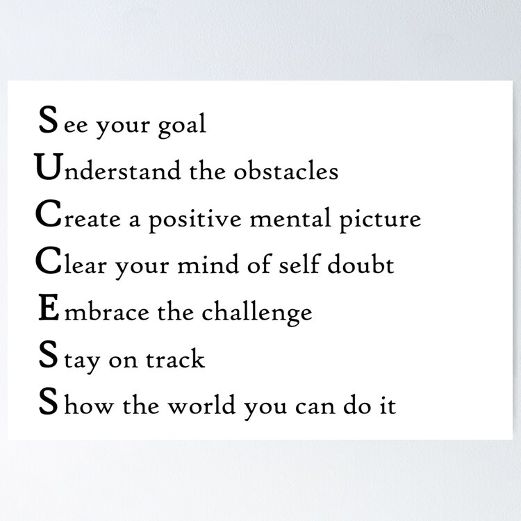 Success See Your Goal Quote Art Design Inspiratio Poster- Unframed ...