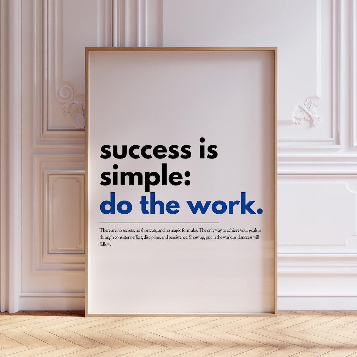 Success Is Simple: Do The Work Motivational Poster, Home Office Wall ...