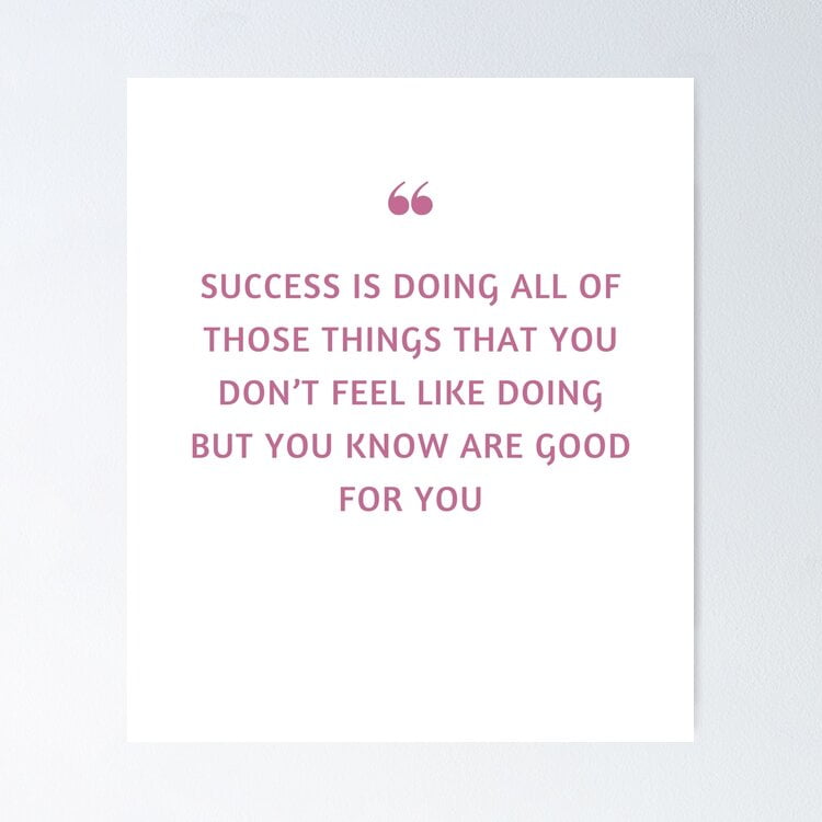 Success Is Doing All Of Those Things That You Dont Feel Like Doing But ...