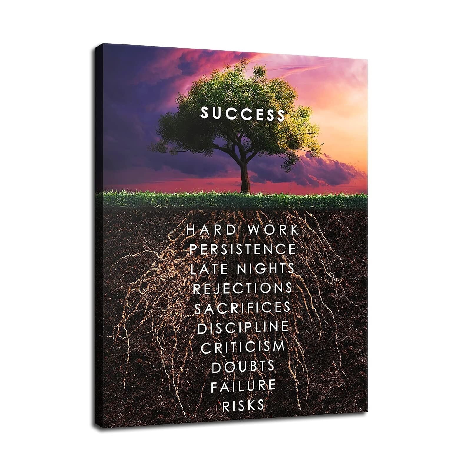 Success Tree Inspirational Quotes Canvas Wall Art Inspiring ...