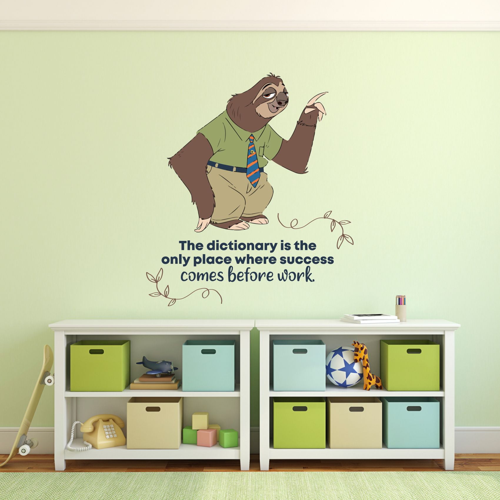 Success Zootopia Sloth Life Quote Cartoon Quotes Decors Wall Sticker ...