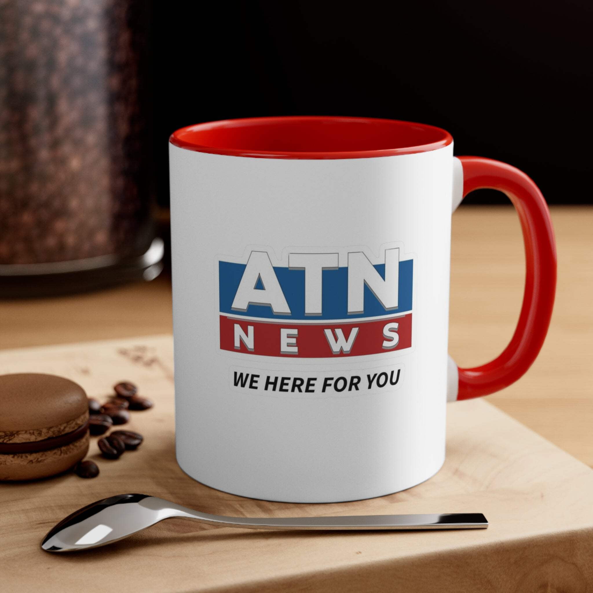 Succession TV SHOW | ATN News 'We Here For You' Accent Coffee Mug (11oz ...