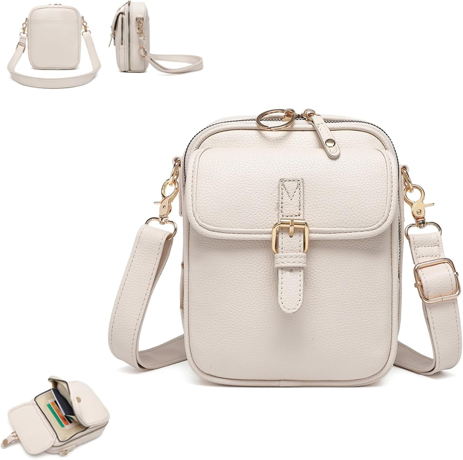Successivei Crossbody Leather Bag, 2025 Upgrade Vintage Double Layer ...