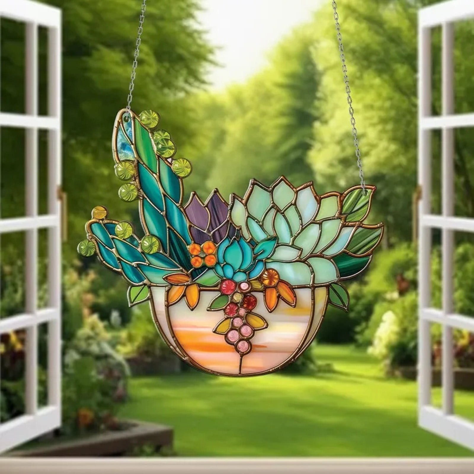 Succulent Acrylic Window Hanging Acrylic Window Hanging Art Decoration ...