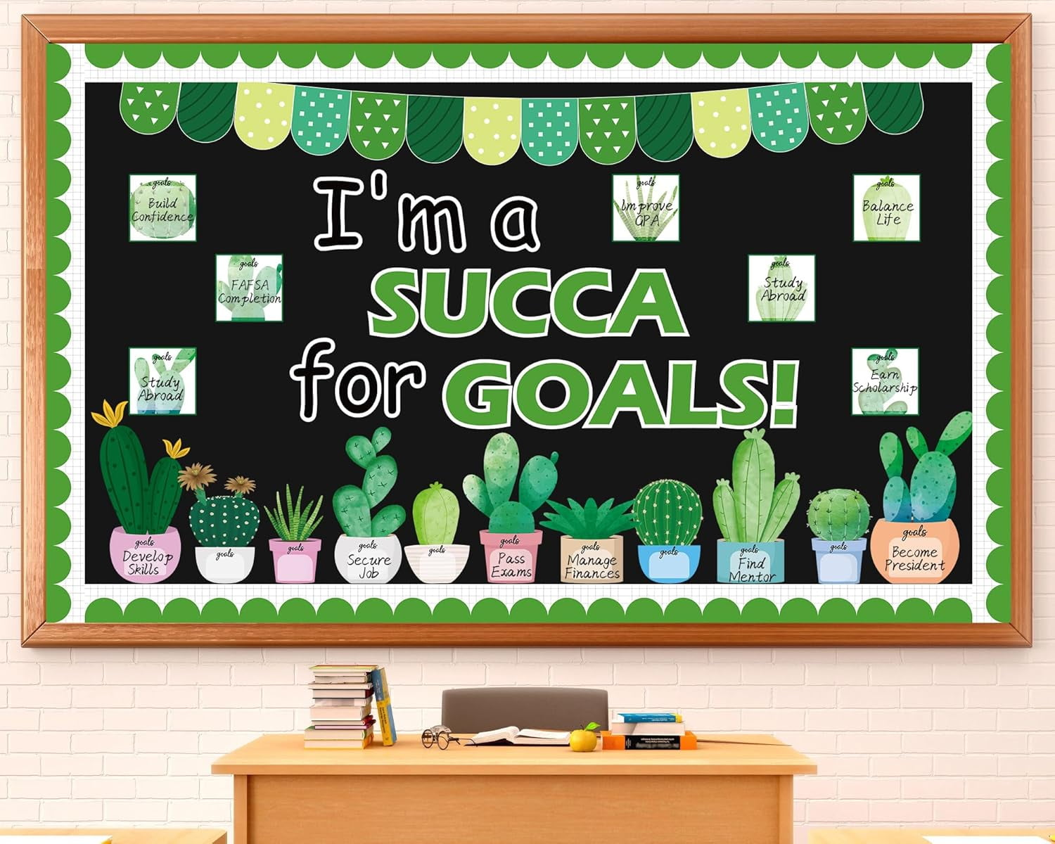 Succulent Bulletin Board Set Motivational Classroom Decorations Back to ...