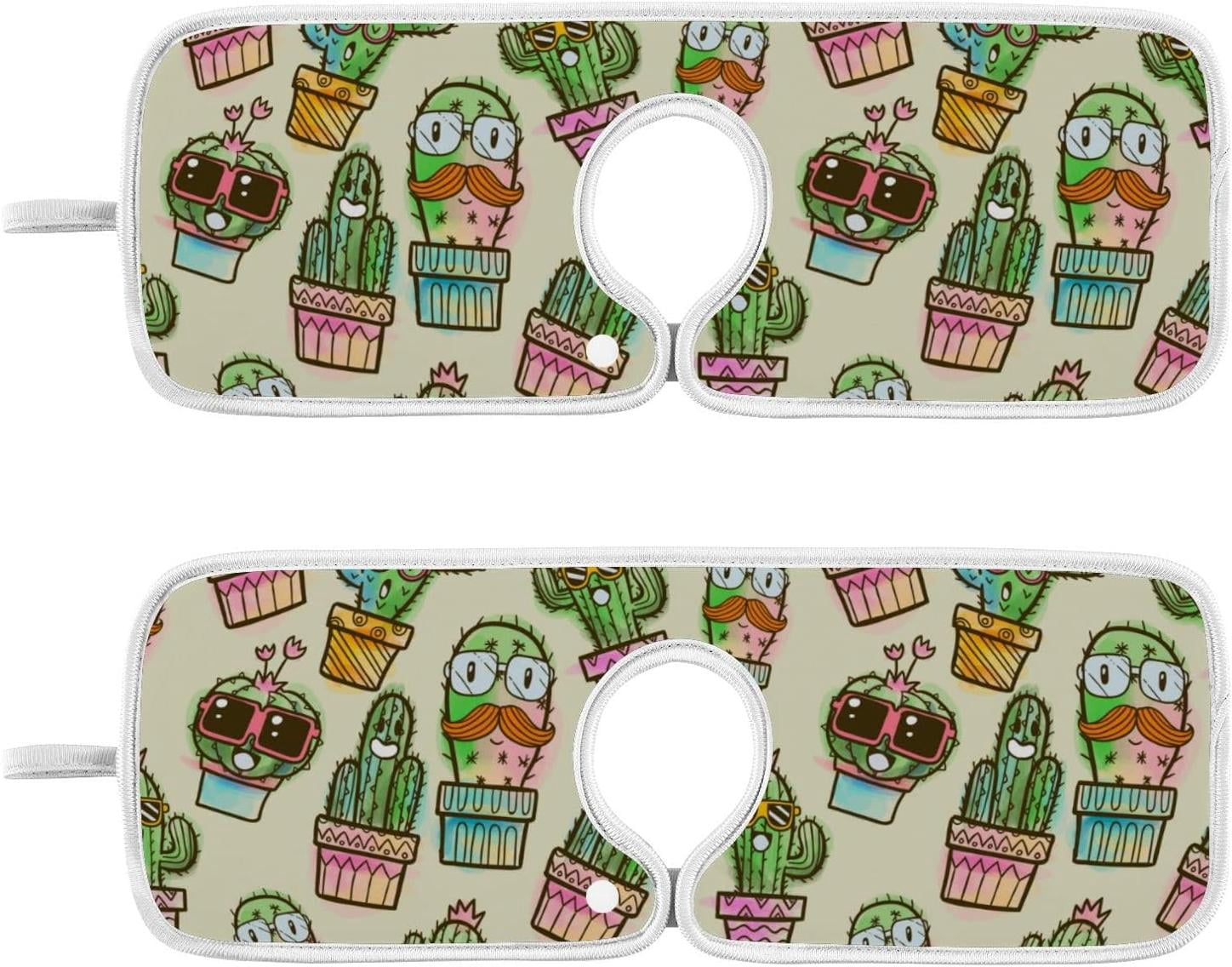 Succulent Cactus Cute Sink Splash Guard for Faucet 2 Packs Faucet ...